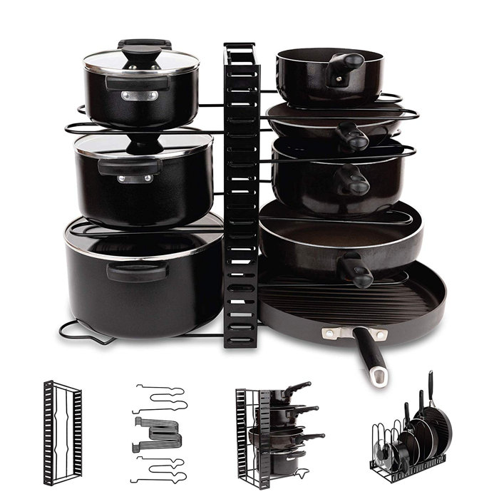 Rebrilliant Metal Rectangle Countertop / Cabinet Pot Rack & Reviews ...