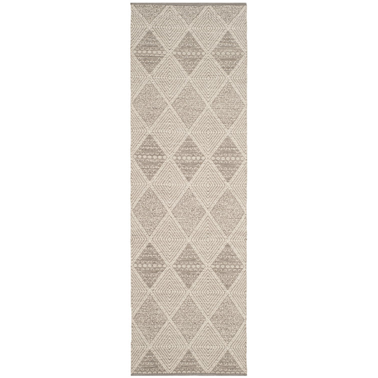 Dakota Fields Bester Geometric Handmade Flatweave Cotton Grey Area Rug ...