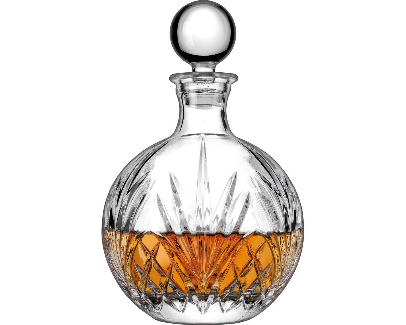 Godinger Silver Art Co Dublin Crystal Round Whiskey Decanter 36oz ...
