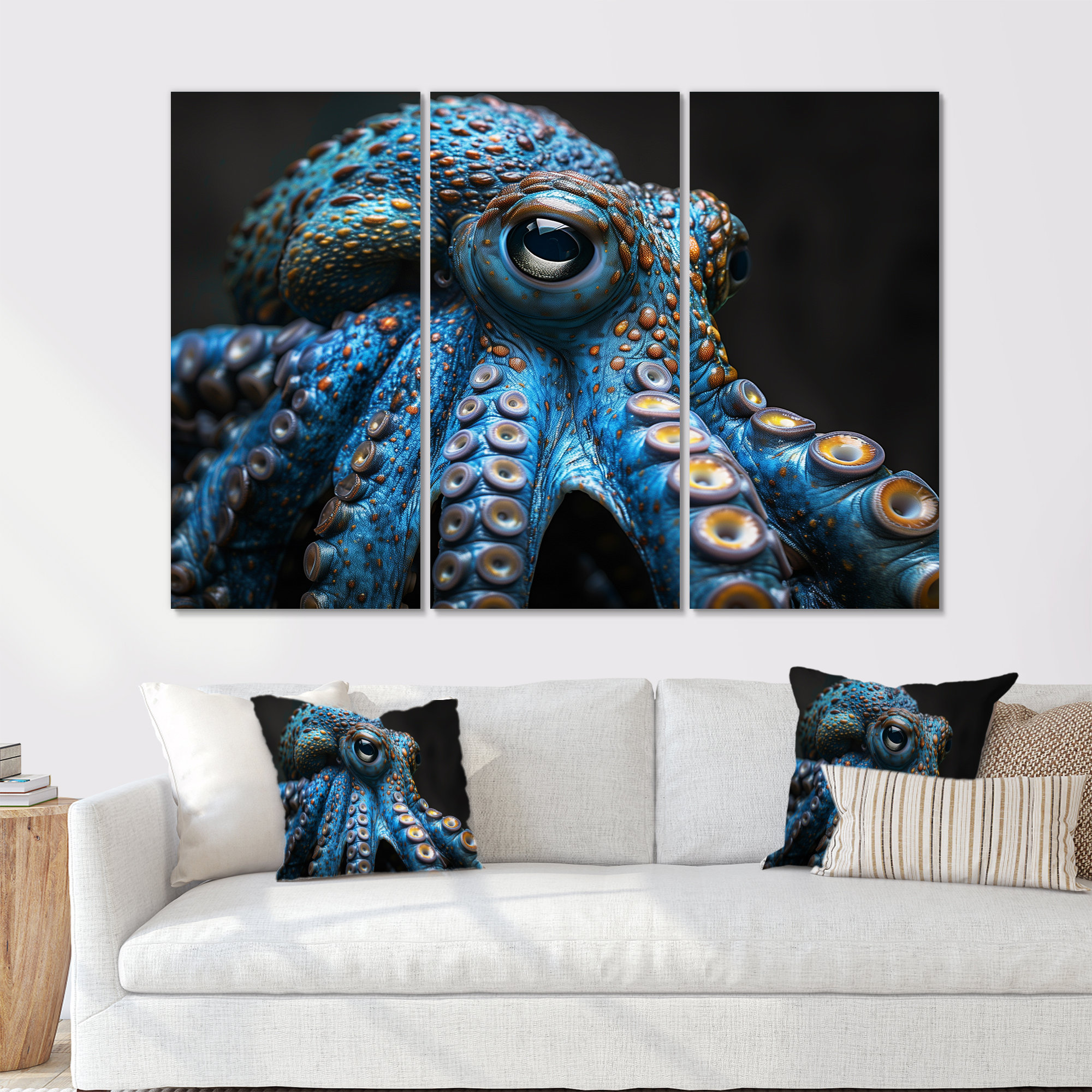 Beachcrest Home™ Blue Gold Octopus King Of The Ocean - Sea Creatures ...