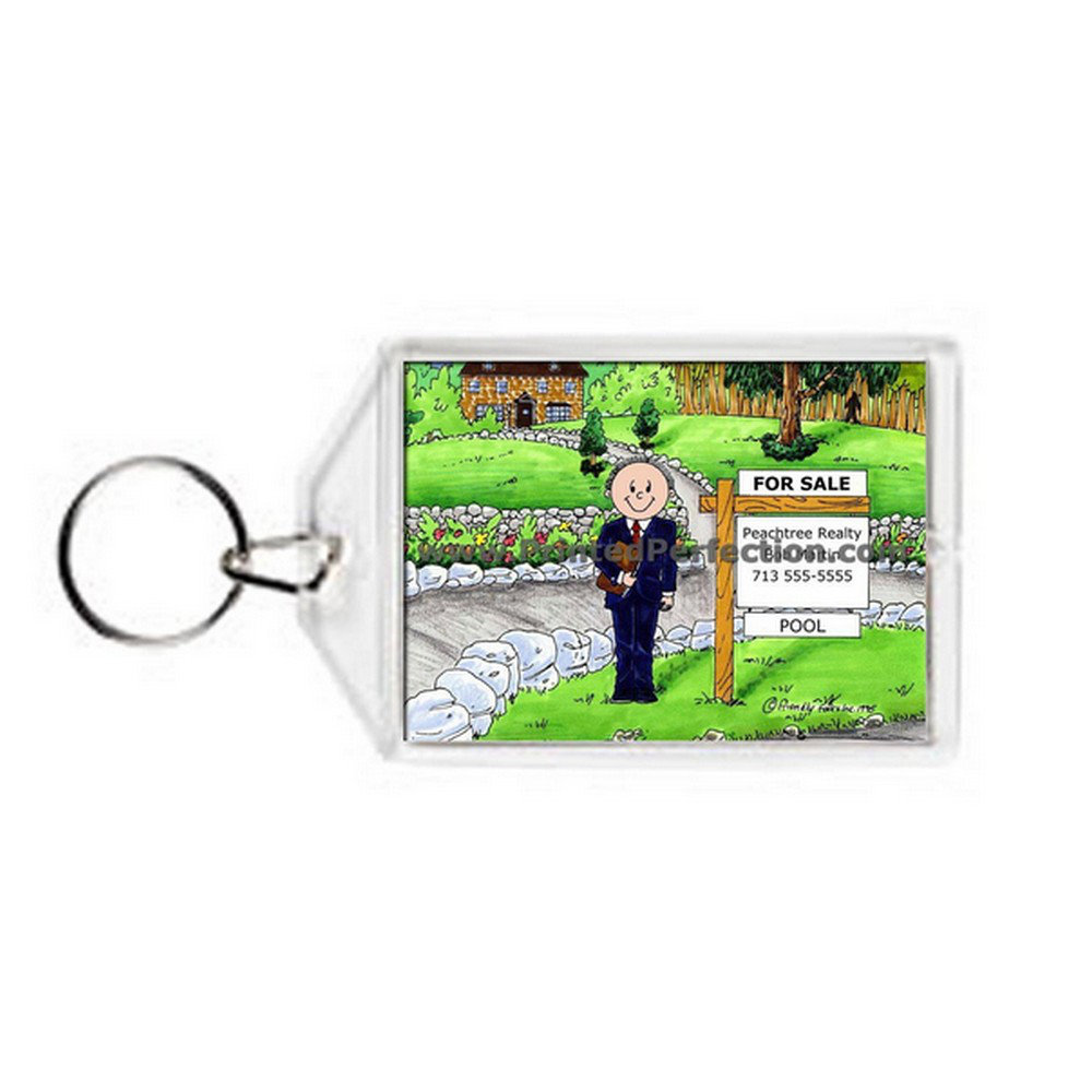 Printed Perfection Personalized Realtor - Male Acrylic Key Chain | Wayfair