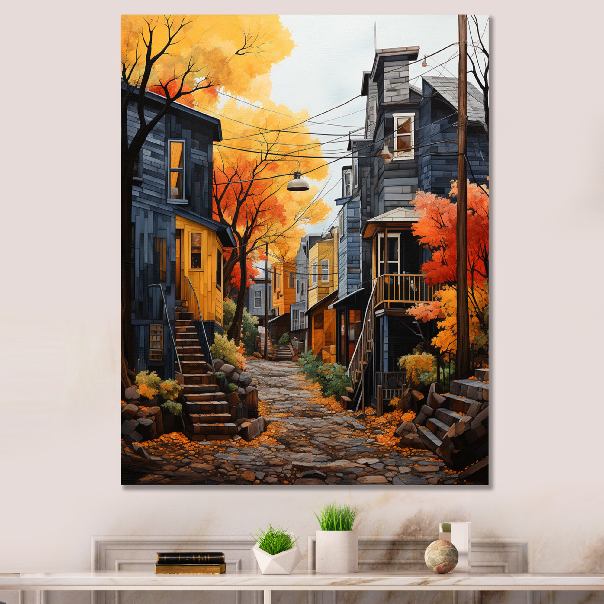 Red Barrel Studio Cityscape Alleyway Patchwork III - Cityscapes Wall ...