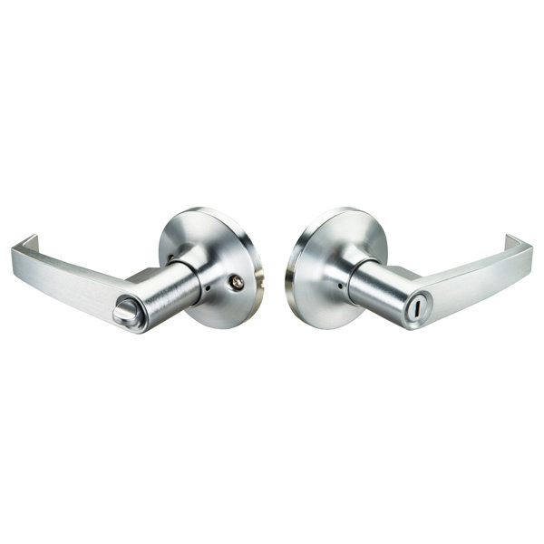 Yale Edge Privacy Push Button Lock with Edisto Lever & Reviews | Wayfair