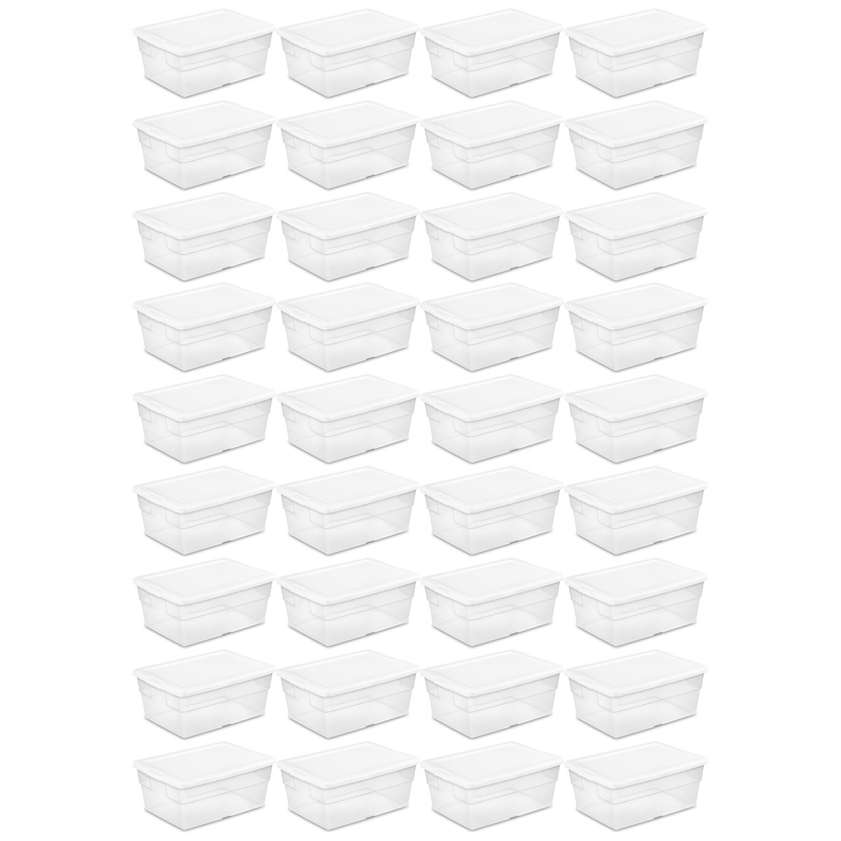 Sterilite 16 Quart Clear Plastic Stacking Storage Container Box w/ Lid ...