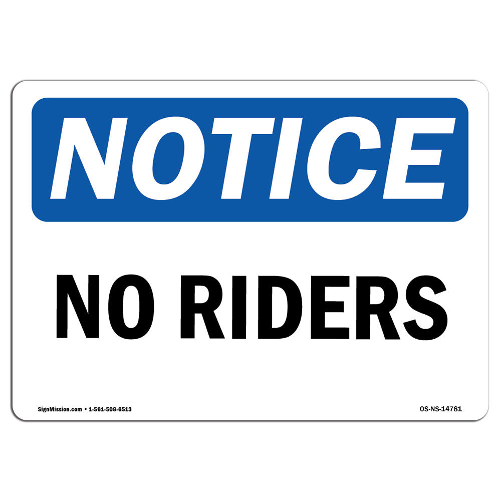SignMission OSHA Notice - No Riders Sign | Wayfair