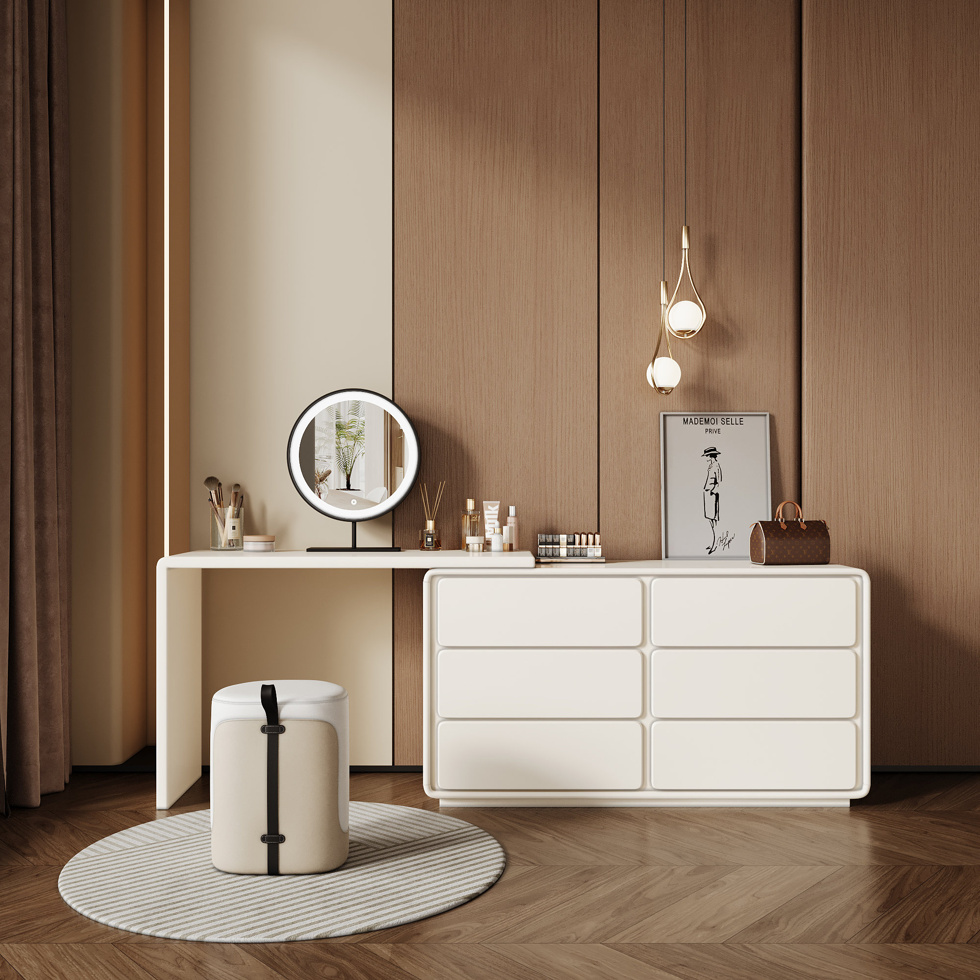 Orren Ellis 6 - Modern Home Office Expandable Drawer Dresser Desk Combo ...