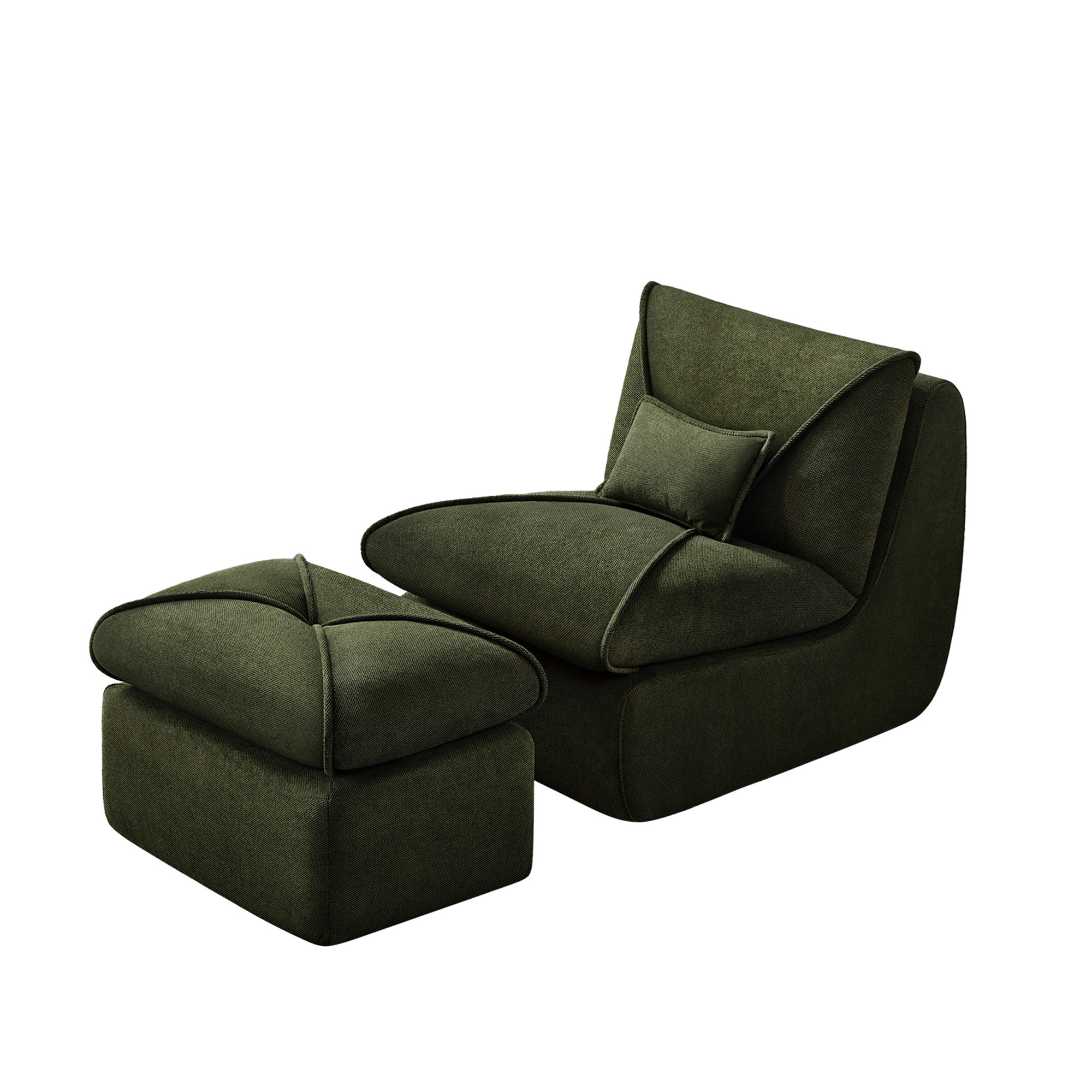 Latitude Run® Compressed Lounge Chair with Ottoman | Wayfair
