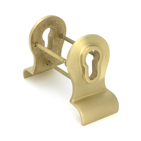 From The Anvil Satin Brass 50mm Euro Door Pull (Back to Back fixings ...