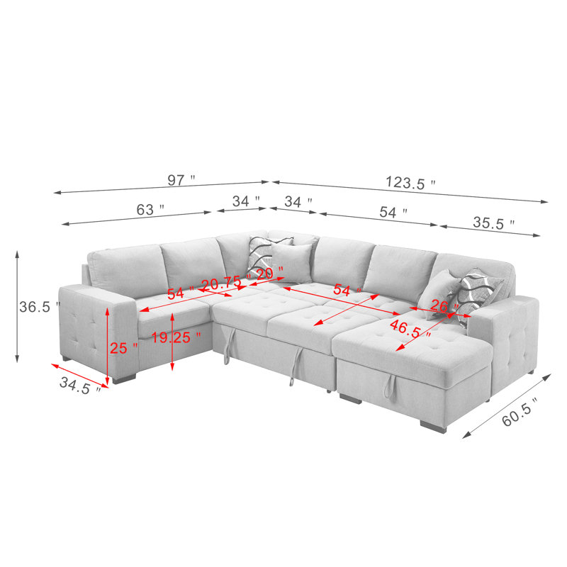 Hokku Designs Rennels 4 - Piece Upholstered Sectional | Wayfair