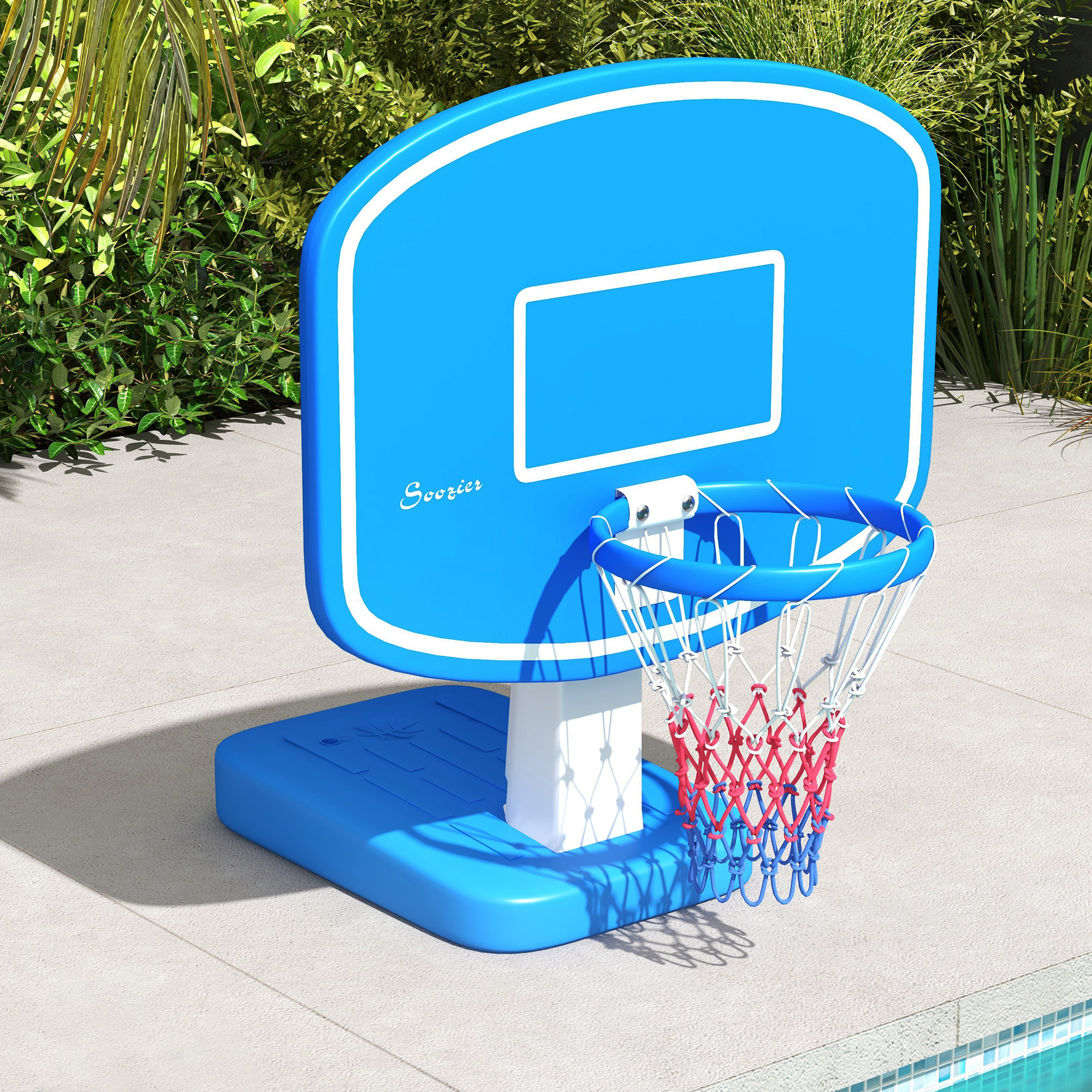 Soozier 2-in-1 Pool Basketball & Volleyball Game Set with Fillable Base ...