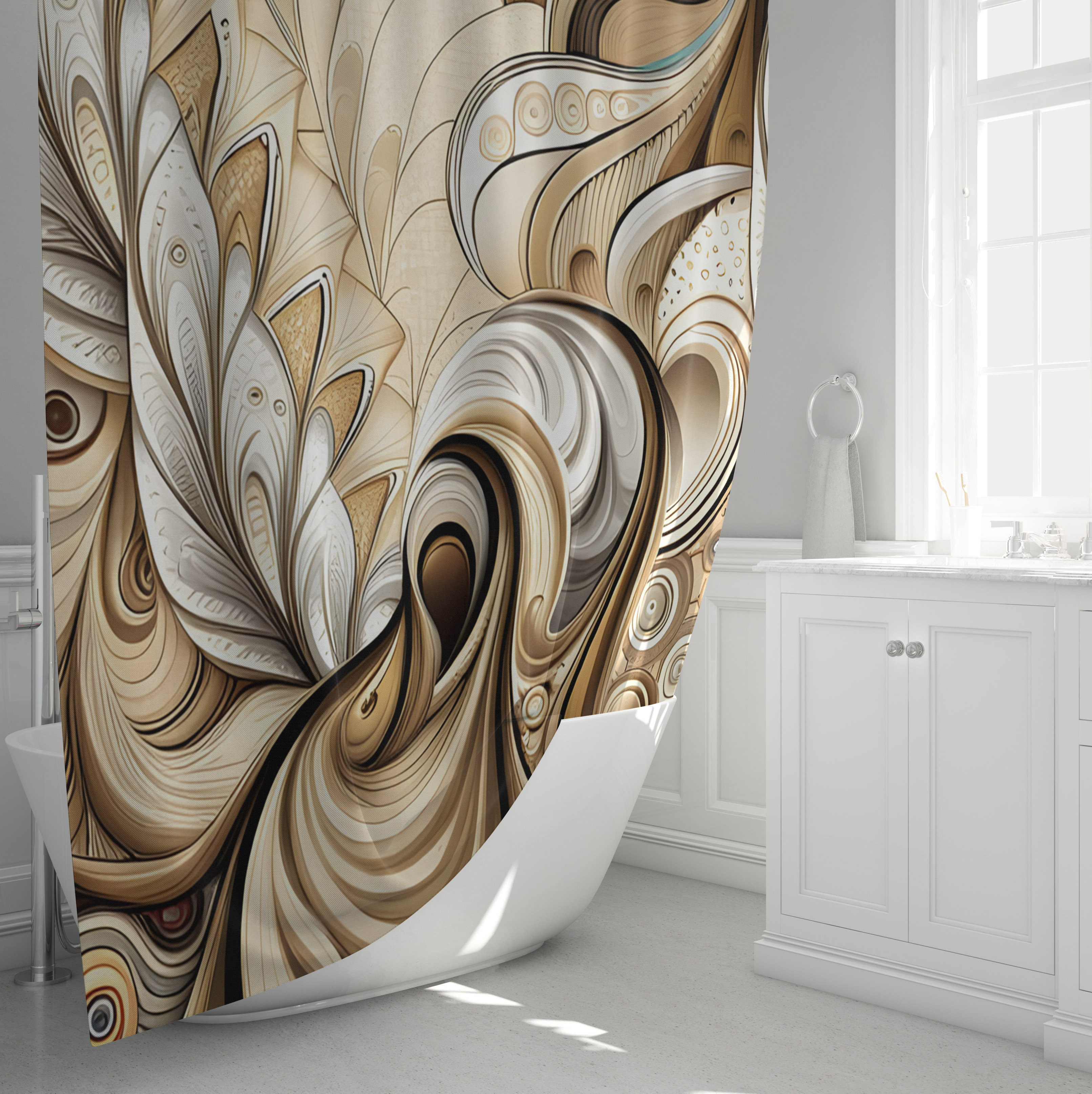 Wildon Home® Aimer Abstract Shower Curtain | Wayfair