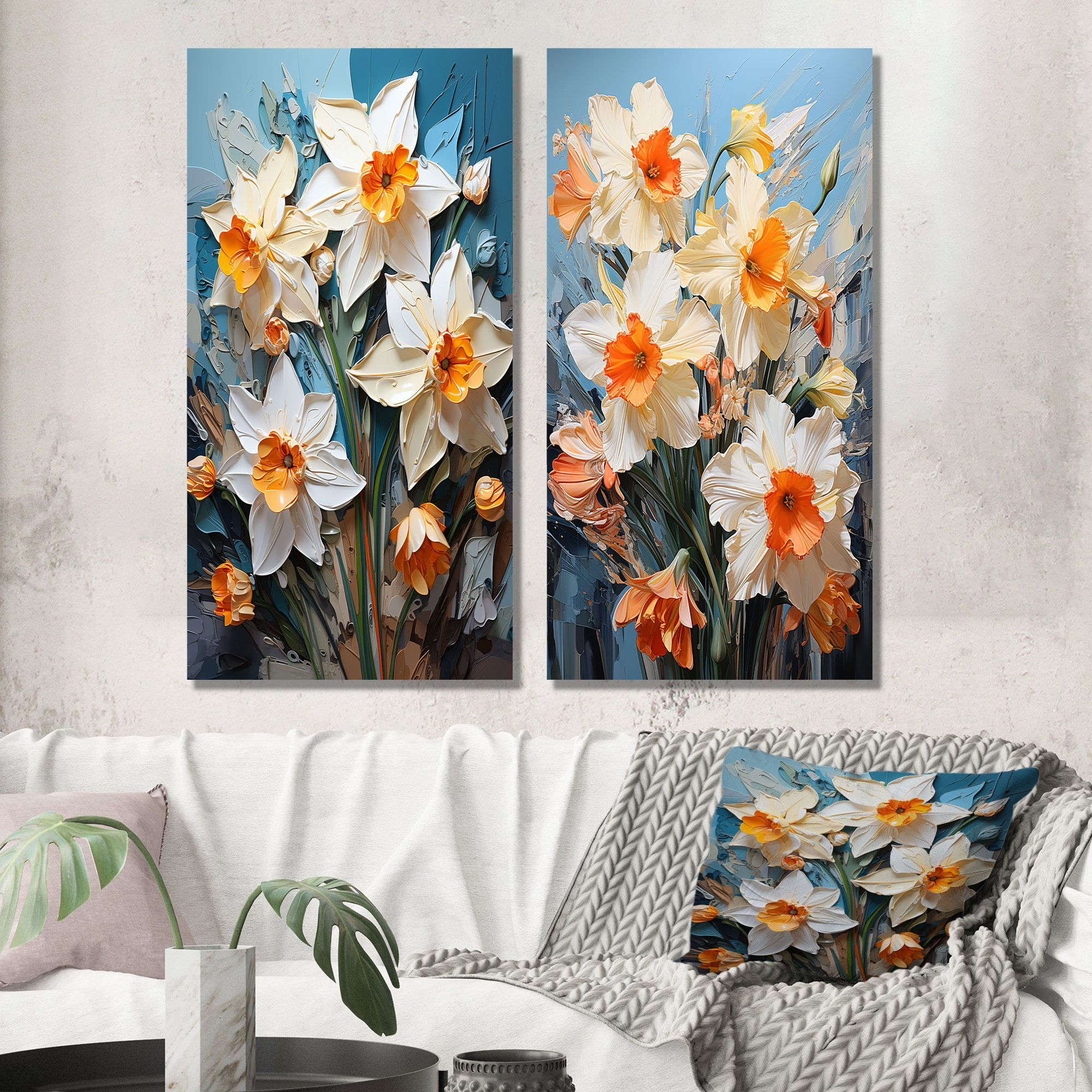 Lark Manor™ Fauvist Verve Daffodils Brushwork - Daffodils Metal Art ...