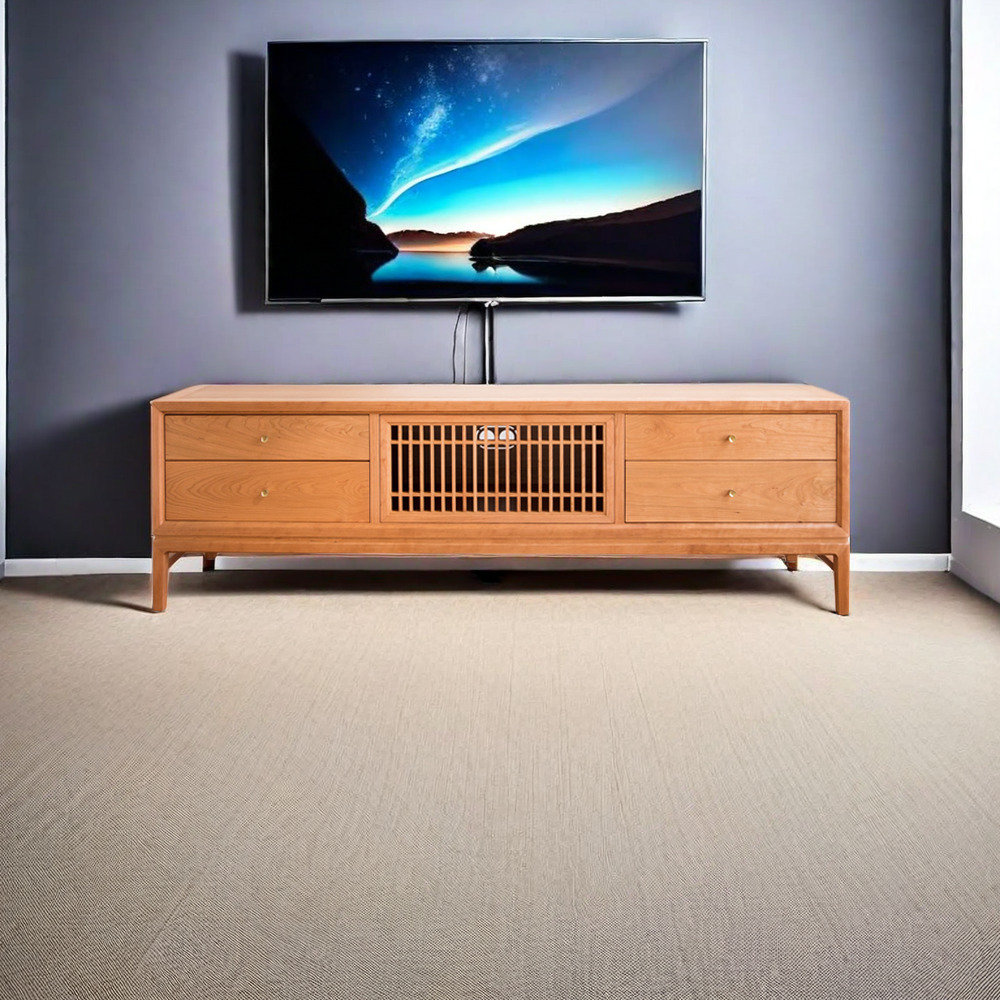 moonlight design Chinese Simple TV Cabinet Solid Wood 70.86'' W Storage ...