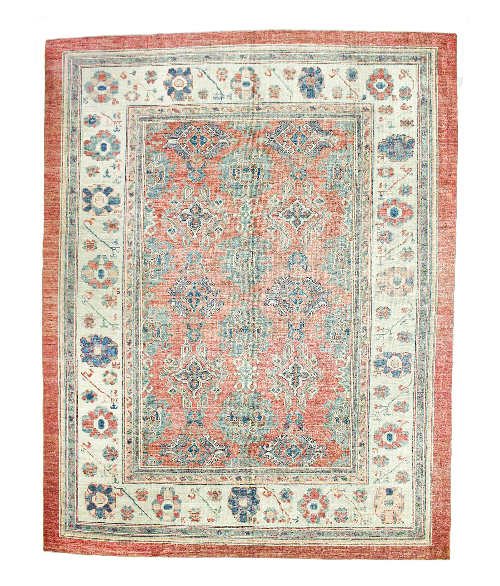 Home and Rugs One-of-a-Kind 9?2" x 11?9" 1950s Area Rug in Rust/Ivory ...