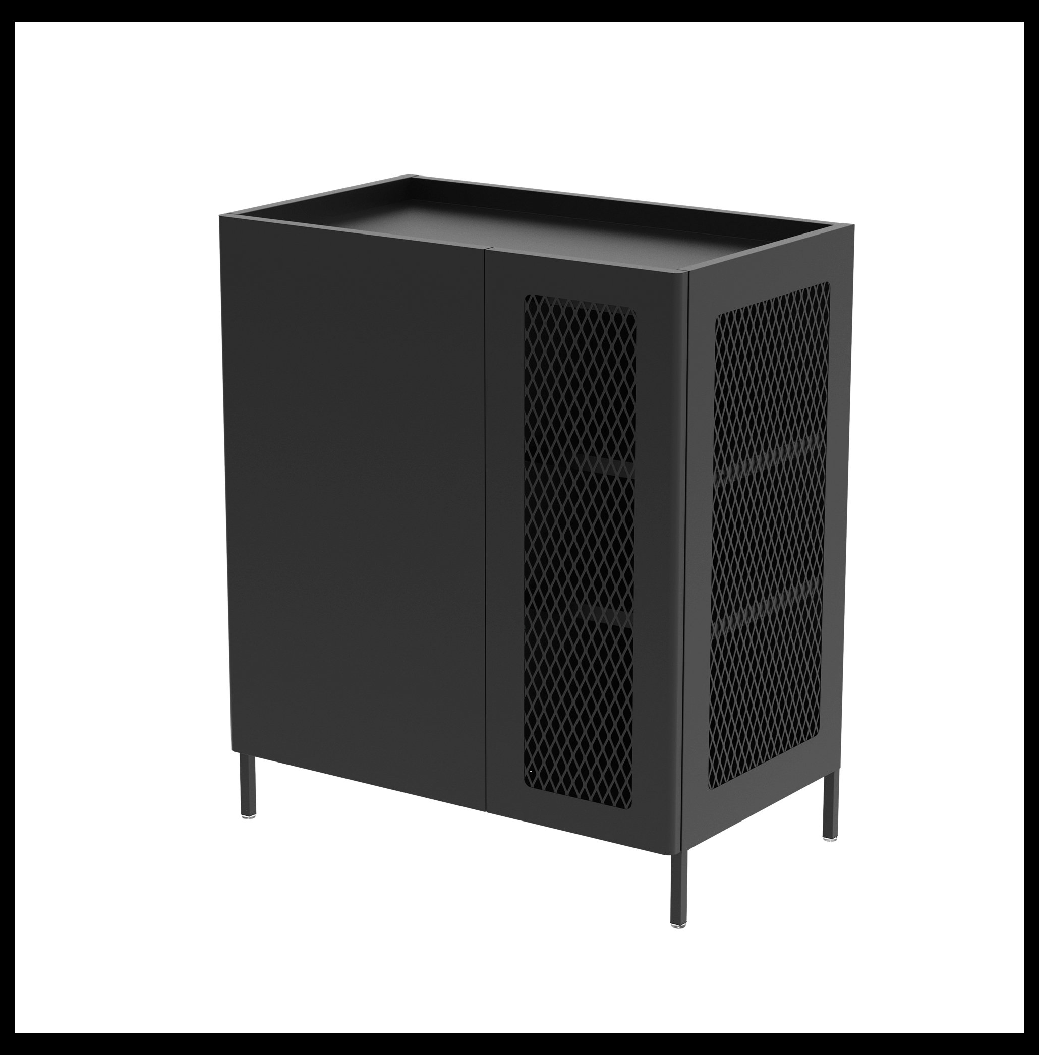 NTYUNRR Metal Sideboard Cabinet With Mesh Element Doors And Adjustable ...