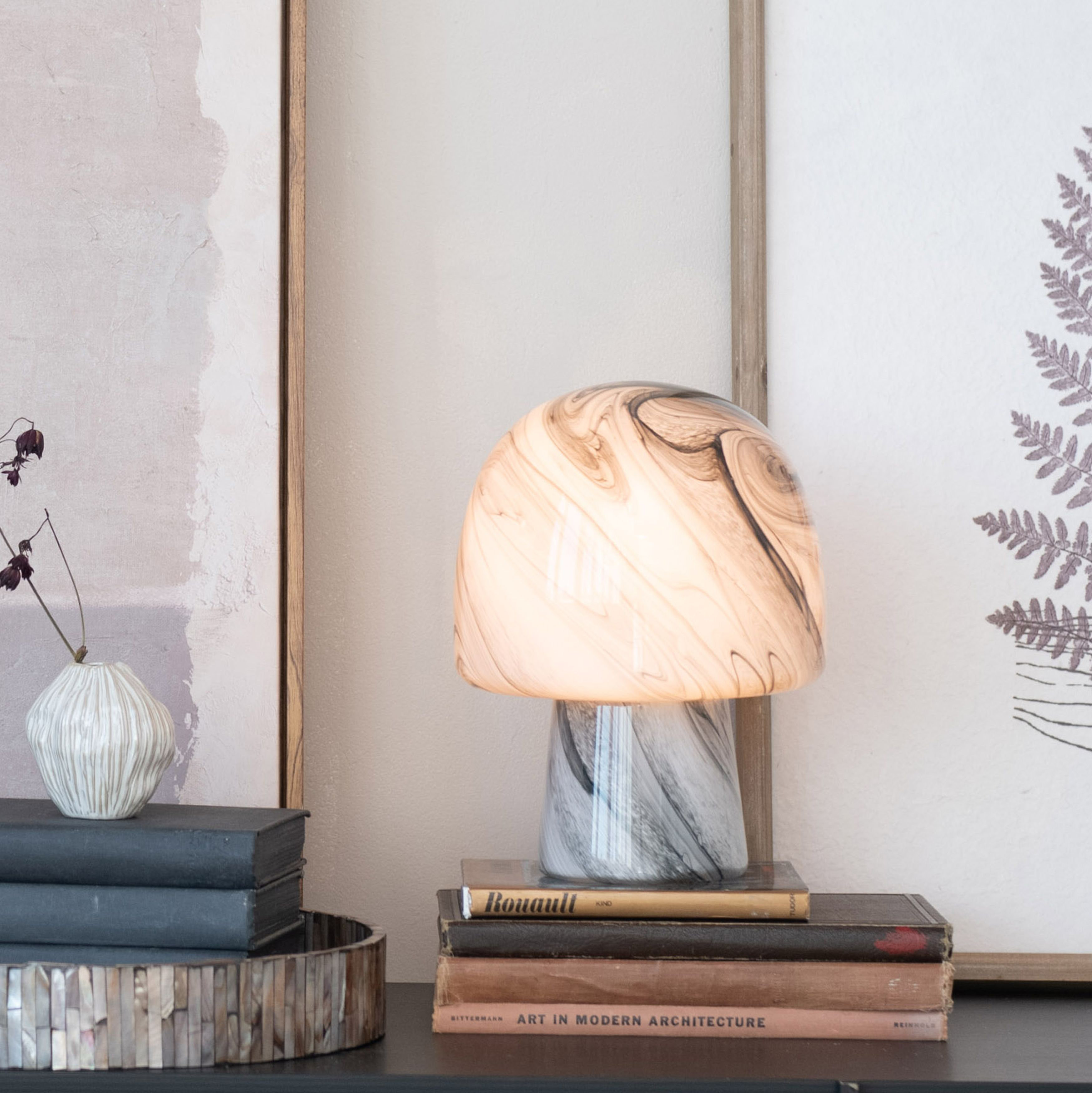 Wrought Studio™ Monochrome Mystique Art Glass Lamp | Wayfair