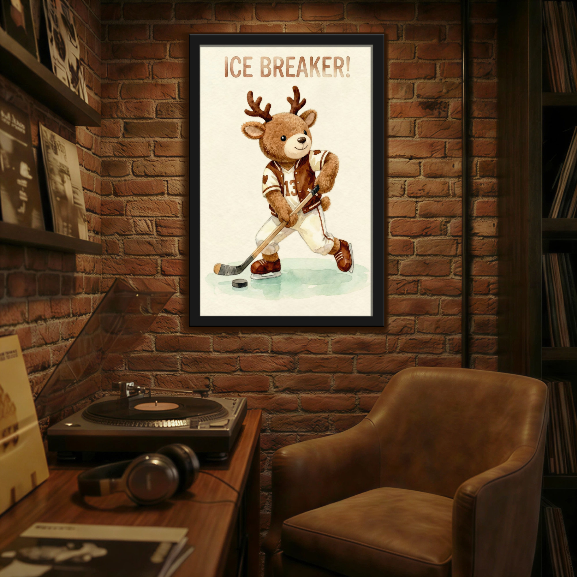 Winston Porter Animals Ice Breaker Reindeer Hockey Player Canvas Print ...