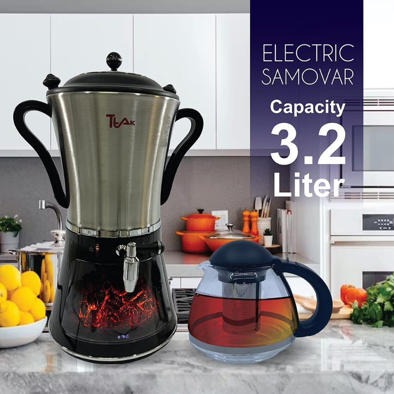 Ttak Houseware Electric Stainless Steel Samovar Masterpiece Fireplace ...
