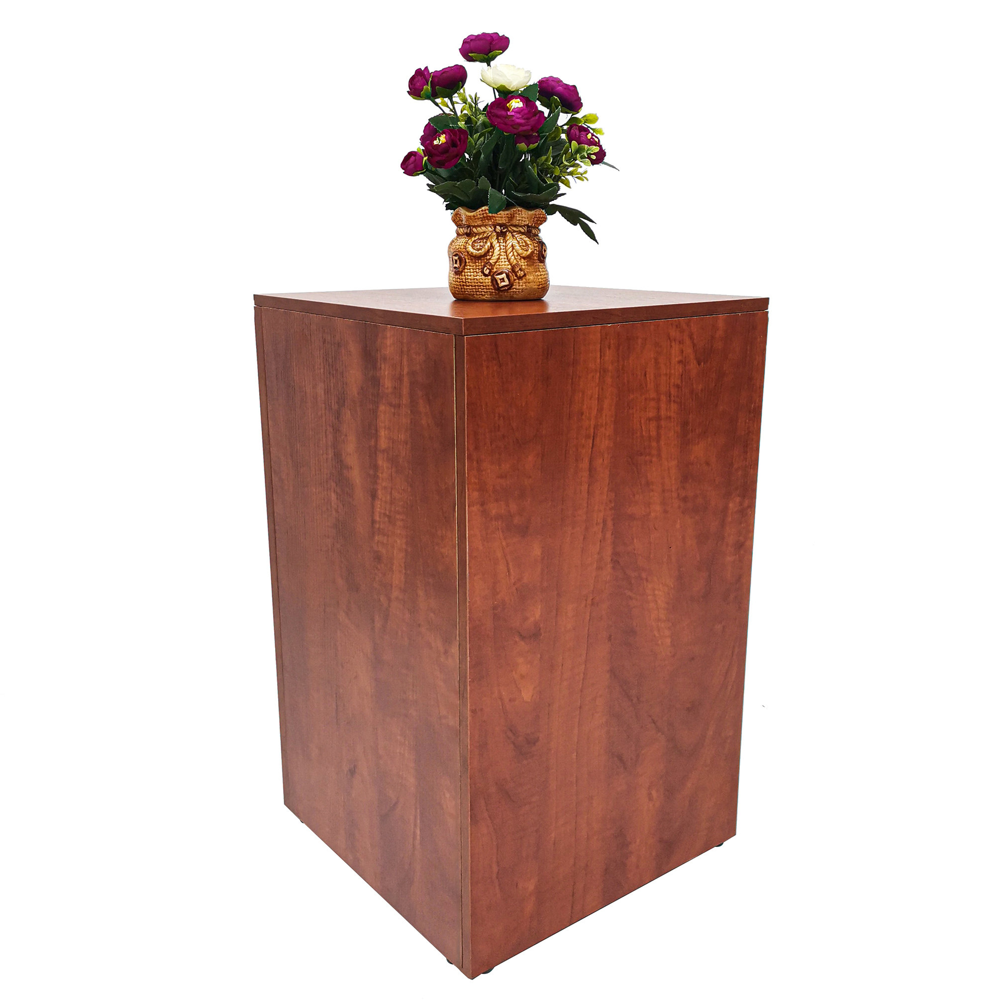 Latitude Run® Eber 24" Pale Walnut Cube Pedestal Display Glorifier ...
