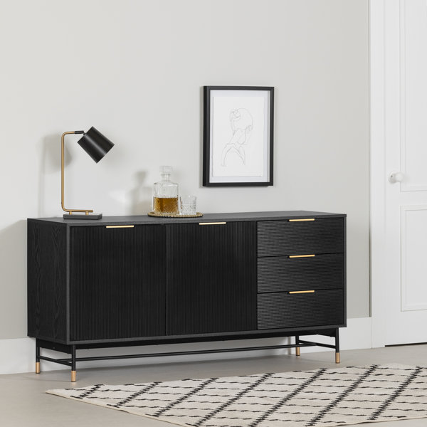 South Shore Arlo Sideboard With Ribbed Doors And Drawers | Wayfair