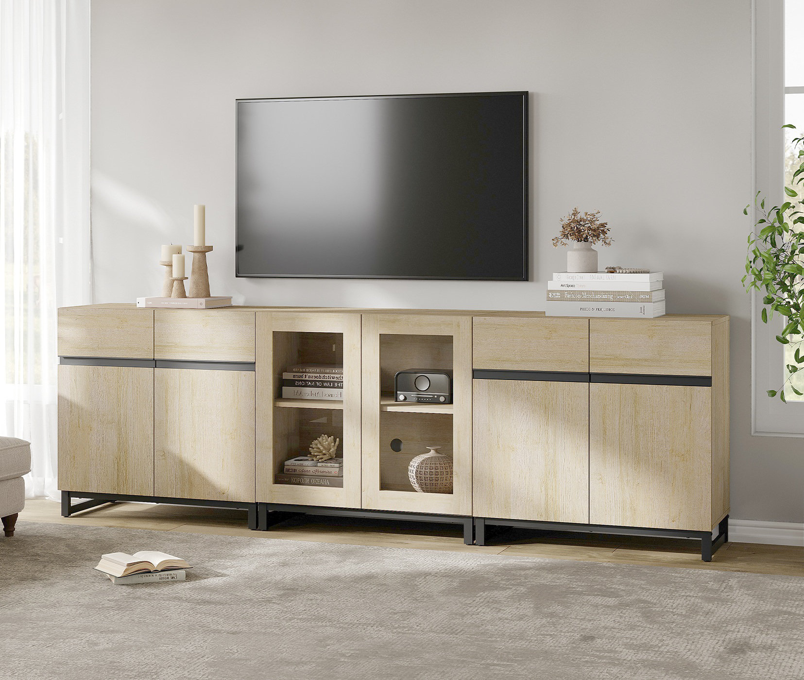 Latitude Run® Meuble télé moderne pour téléviseur de 100 po ou moins ...