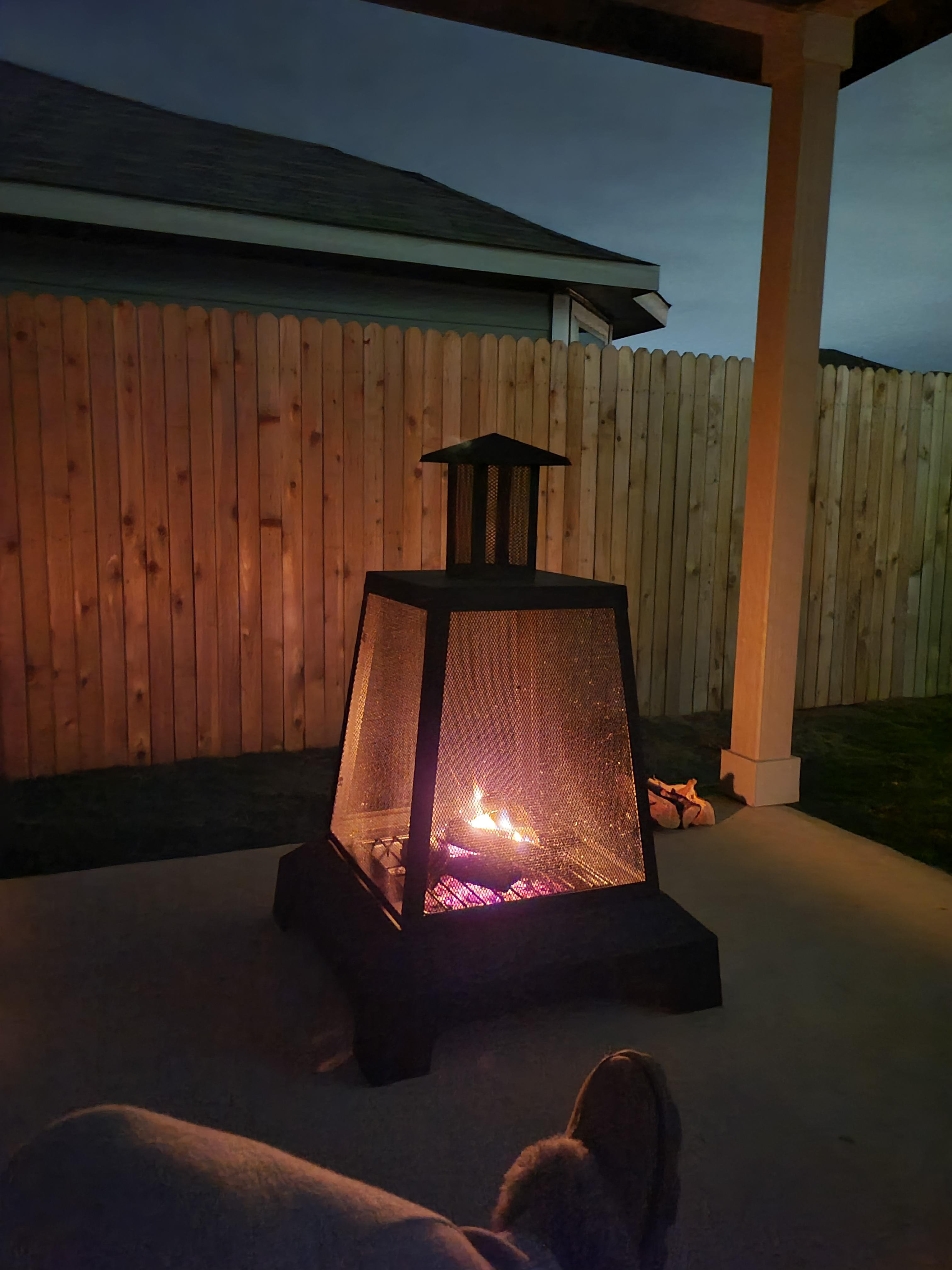 17 Stories 27.5 Inch Outdoor Fireplace with Chimney Fire Pit Wood ...