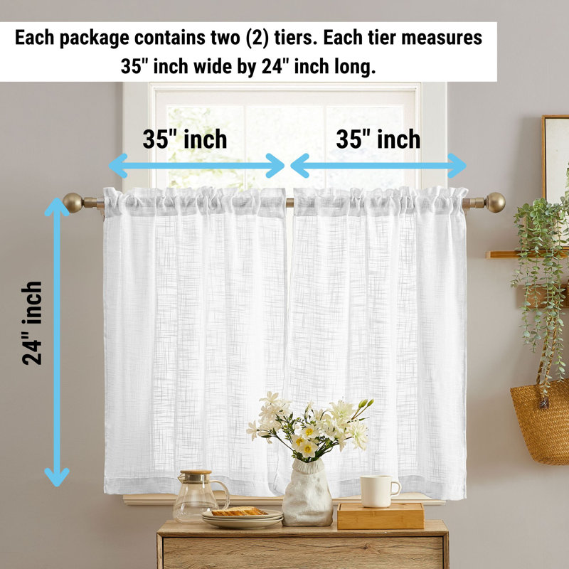 Gracie Oaks Galiena Faux Linen Textured Semi Sheer Rod Pocket Curtain ...