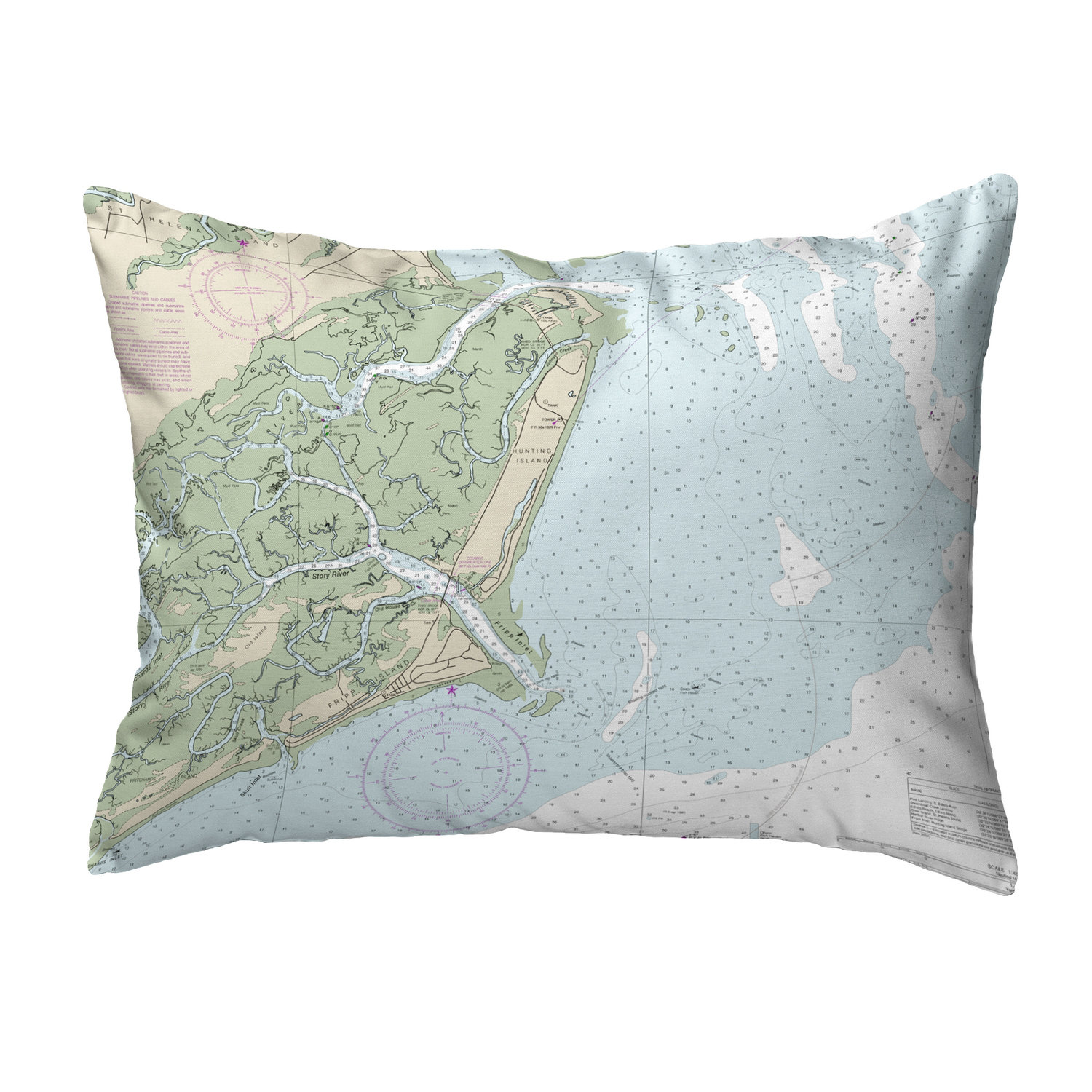 Betsy Drake Interiors Fripp Island, Sc Nautical Map Indoor/Outdoor ...