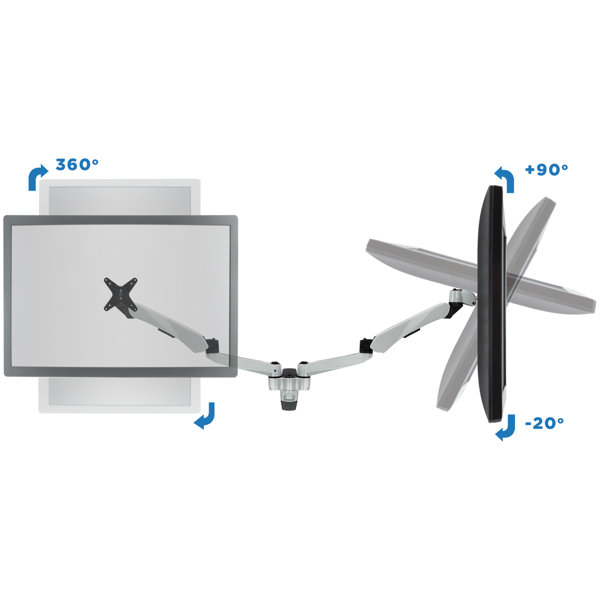 Mount-It Dual Monitor Wall Mount with Articulating Gas Spring Arms | 19 ...