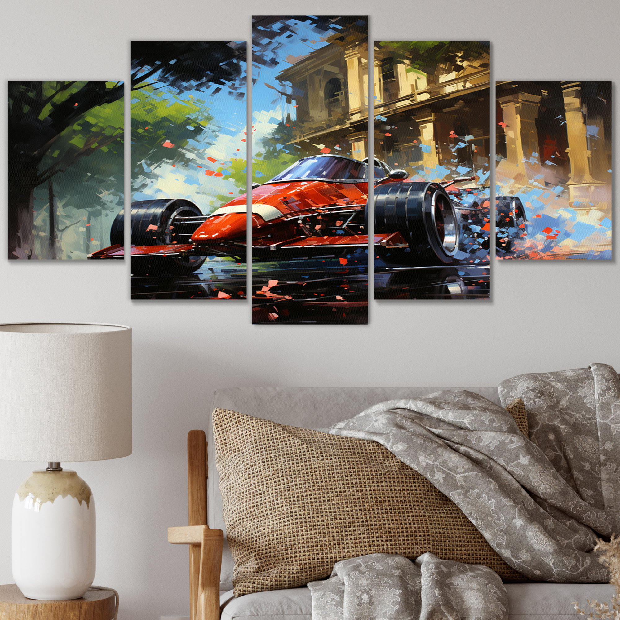 Design Art Retro Grand Prix Sports Car Illustration III - Cars Race Car ...