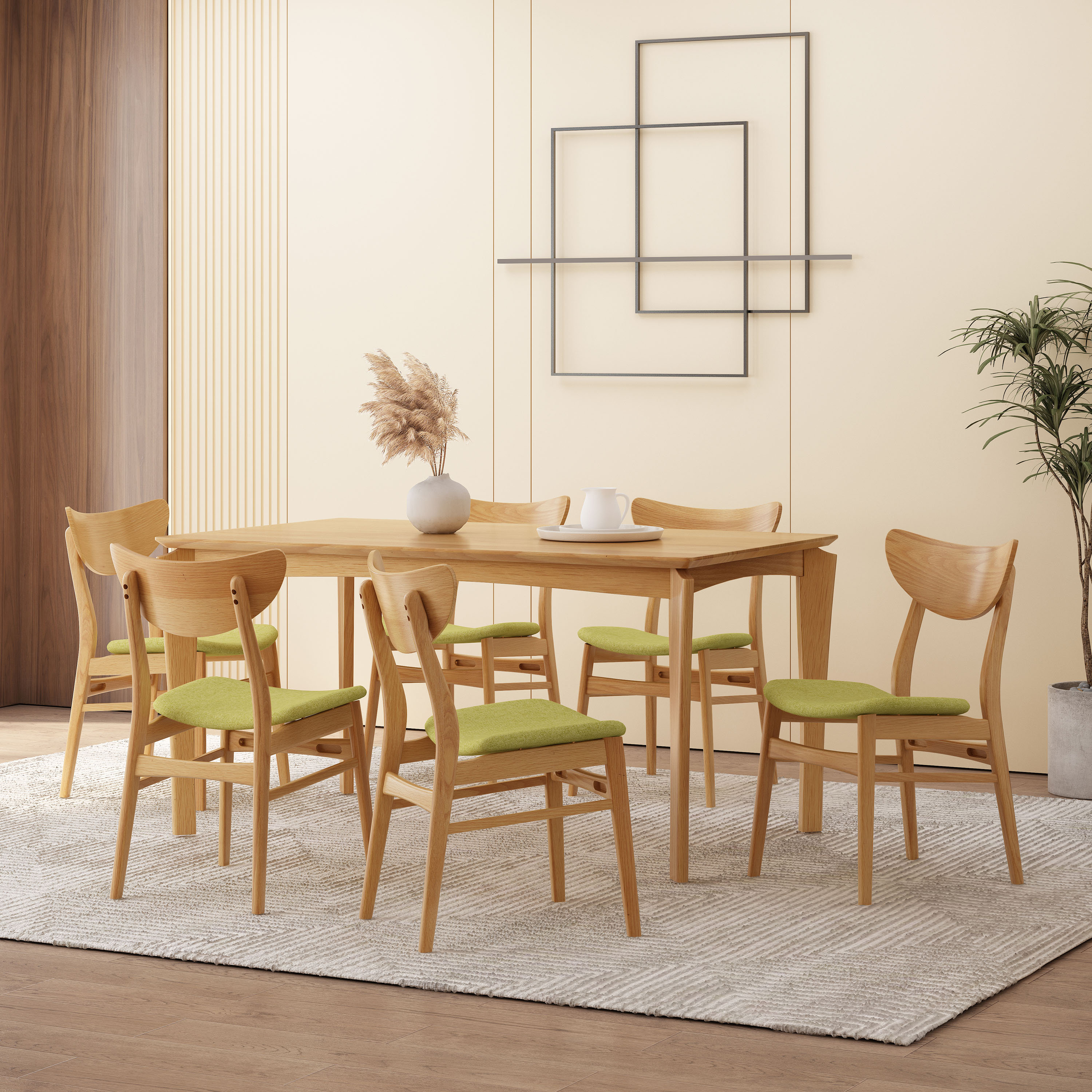 George Oliver Javanna Rectangular 59.1'' L x 35.4'' W Dining Set | Wayfair