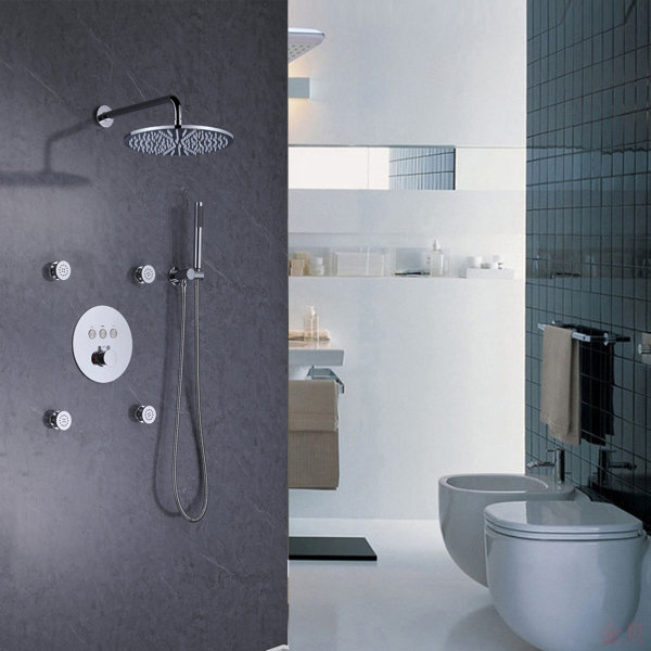 Dilon Système de douche complet encastré rond à jet latéral à trois ...