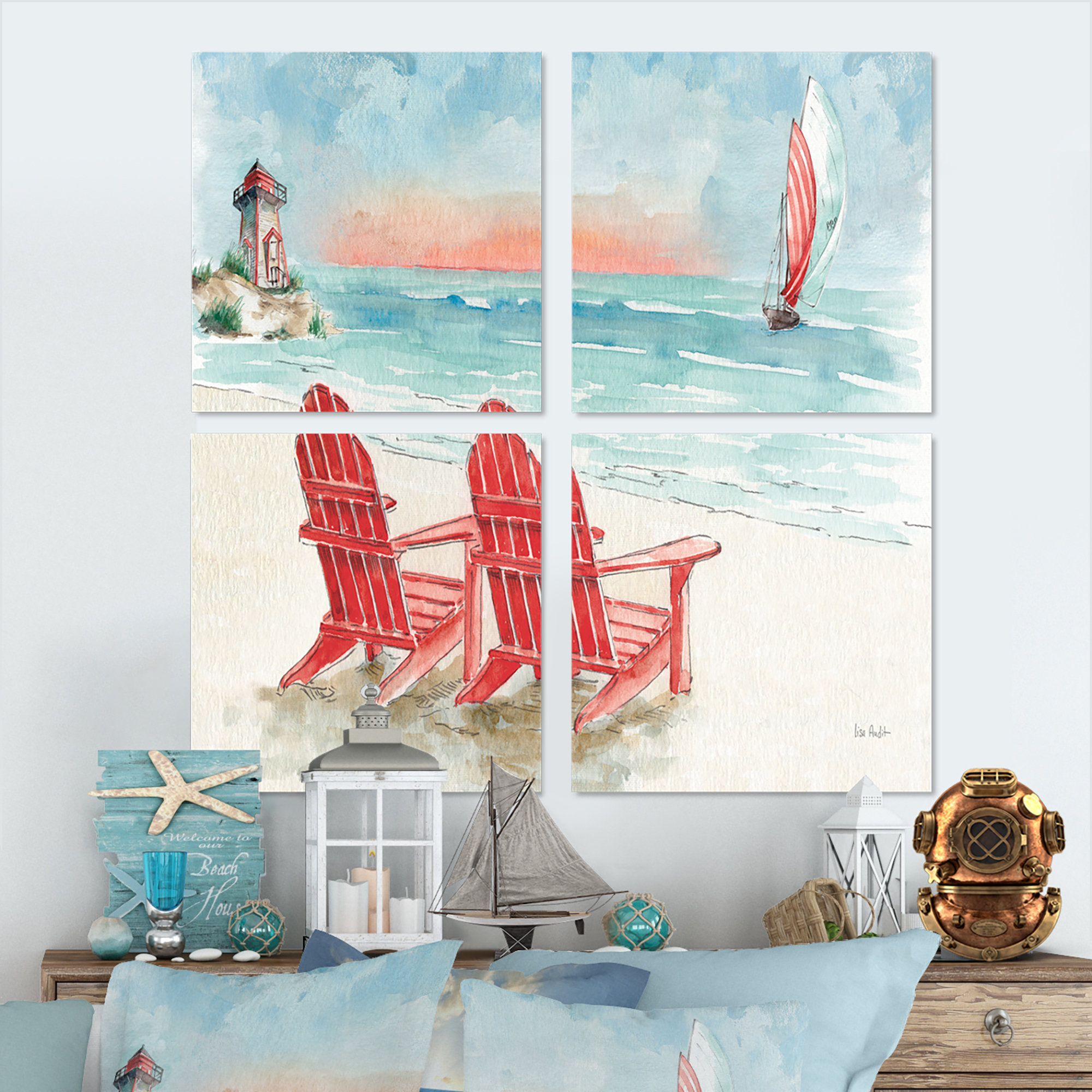 Longshore Tides Coastal Chair Relax Beach II - Nautical & Coastal ...
