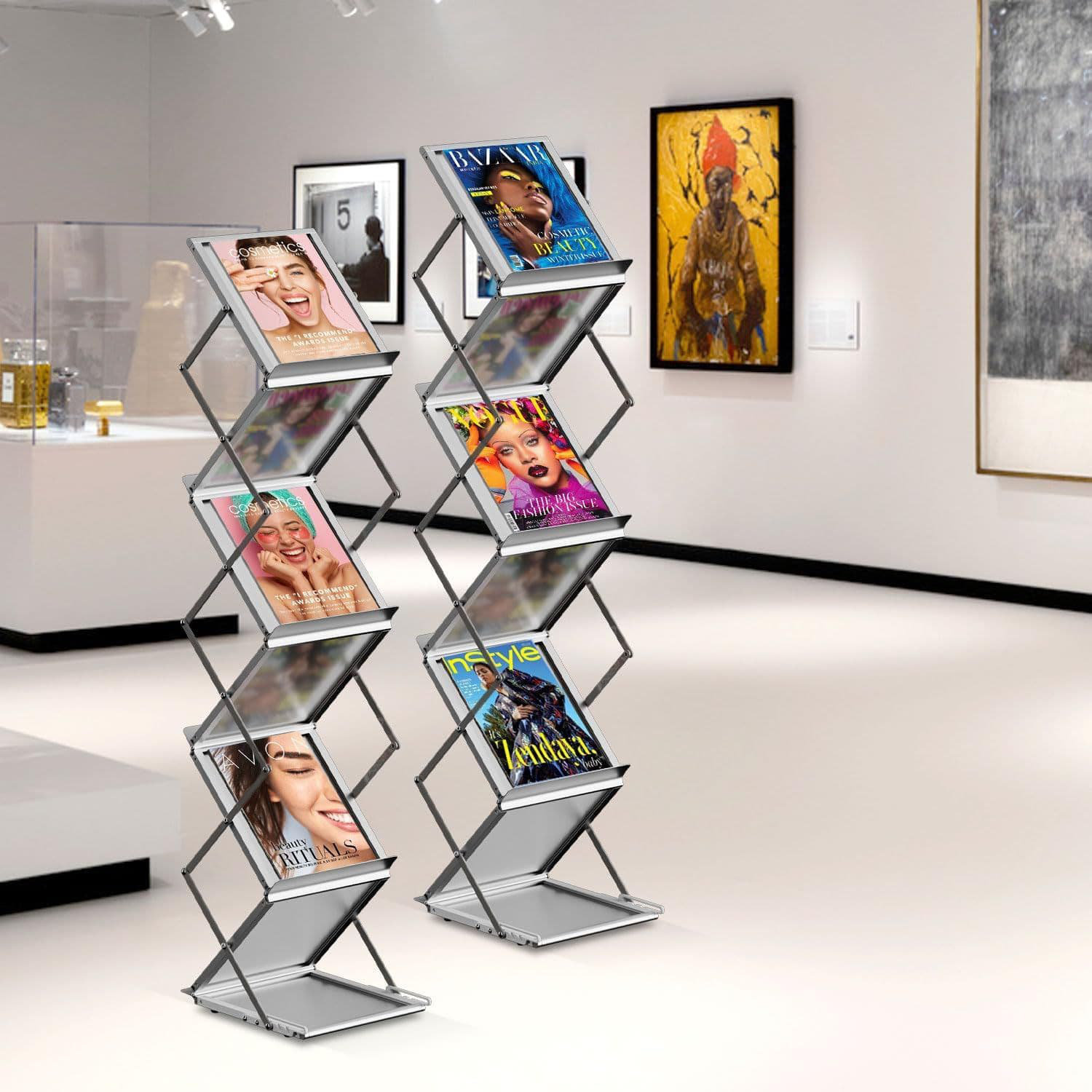 Rebrilliant 6-Pocket Foldable Aluminum Magazine Rack | Wayfair