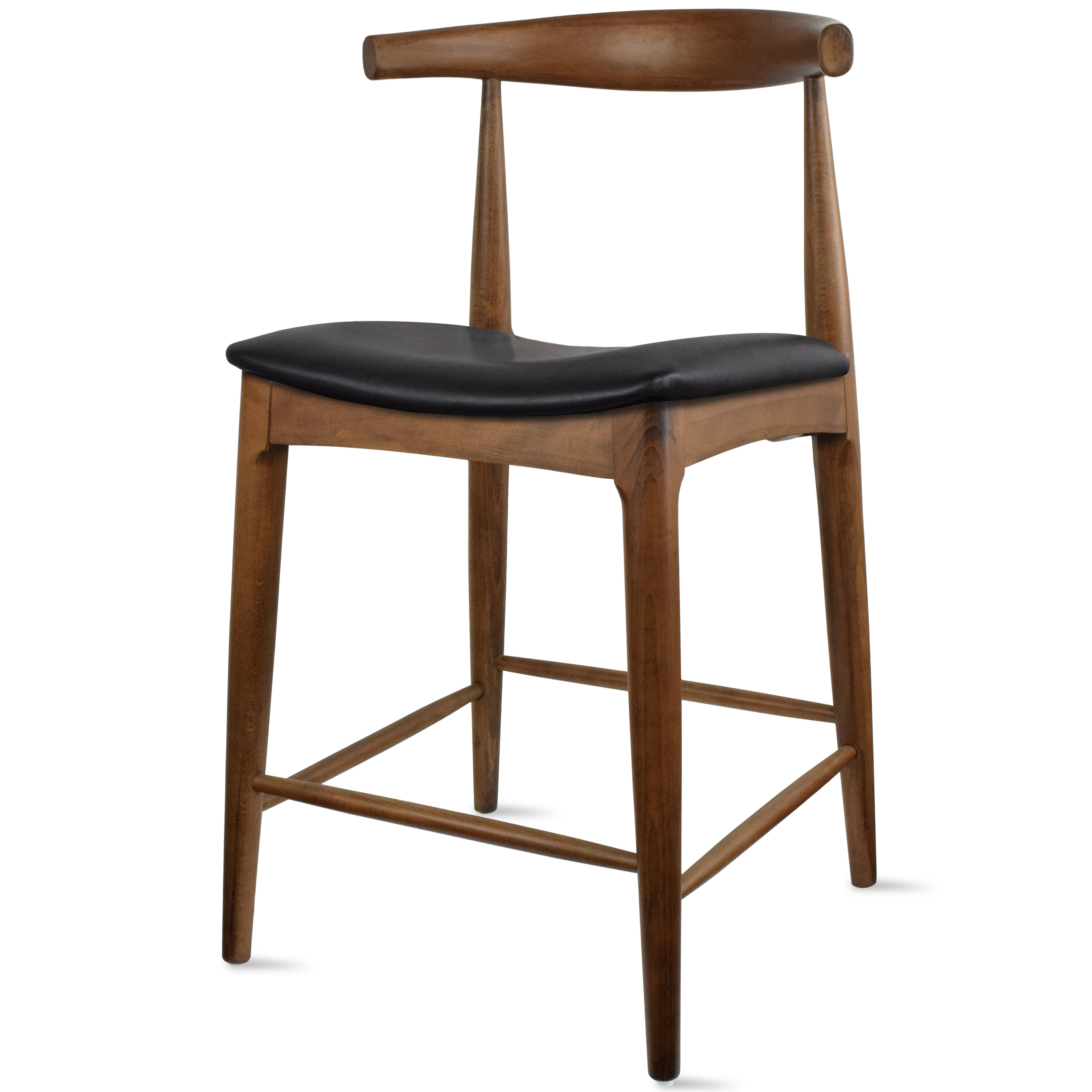 George Oliver Borisav Counter Height Stool Farmhouse Open Back Padded ...