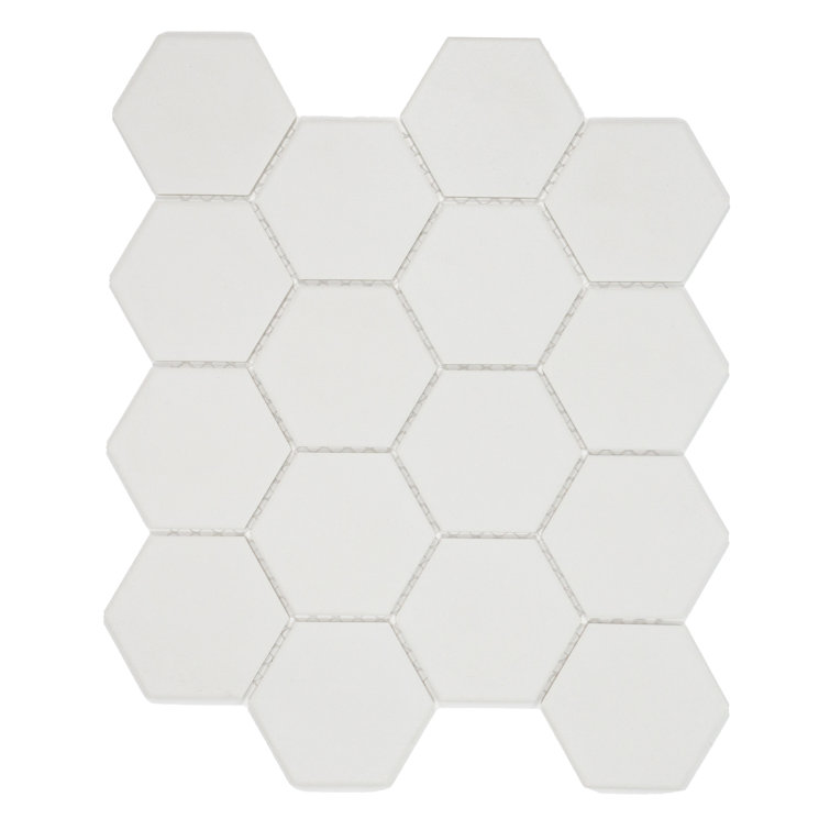Qube Tiles Sage 3" x 3" Hexagon Porcelain Matte Mosaic Tile & Reviews ...