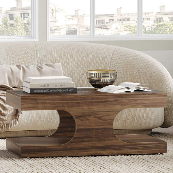 Ebern Designs Rectangular Coffee Table with 2-tier Storage, 47.2 ...