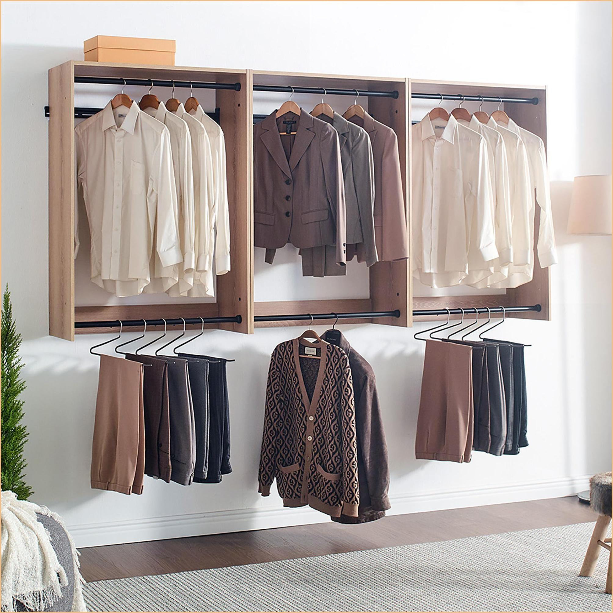 Latitude Run® Closet Systems | Devi Modular Wall-Mounted Wood Closet ...