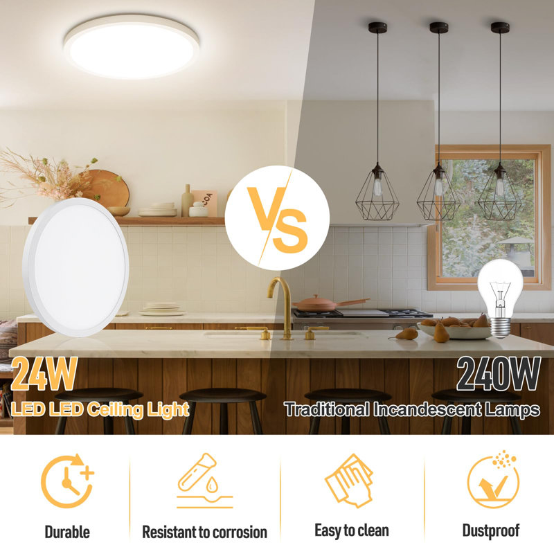 MIBOPA LED Flush Mount Ceiling Light Fixture | Wayfair