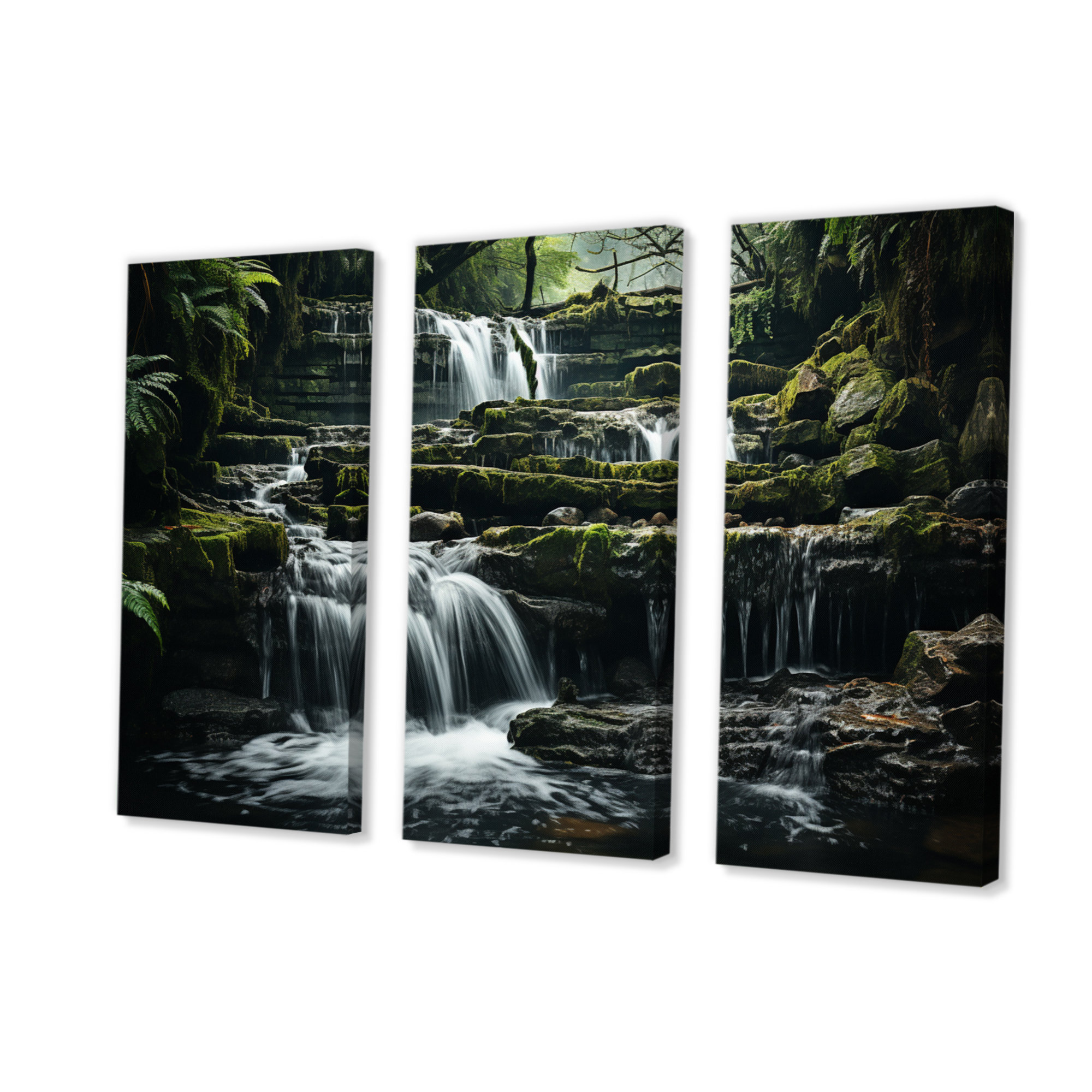 Millwood Pines Waterfall Natures Symphony - Landscapes Canvas Wall Art ...