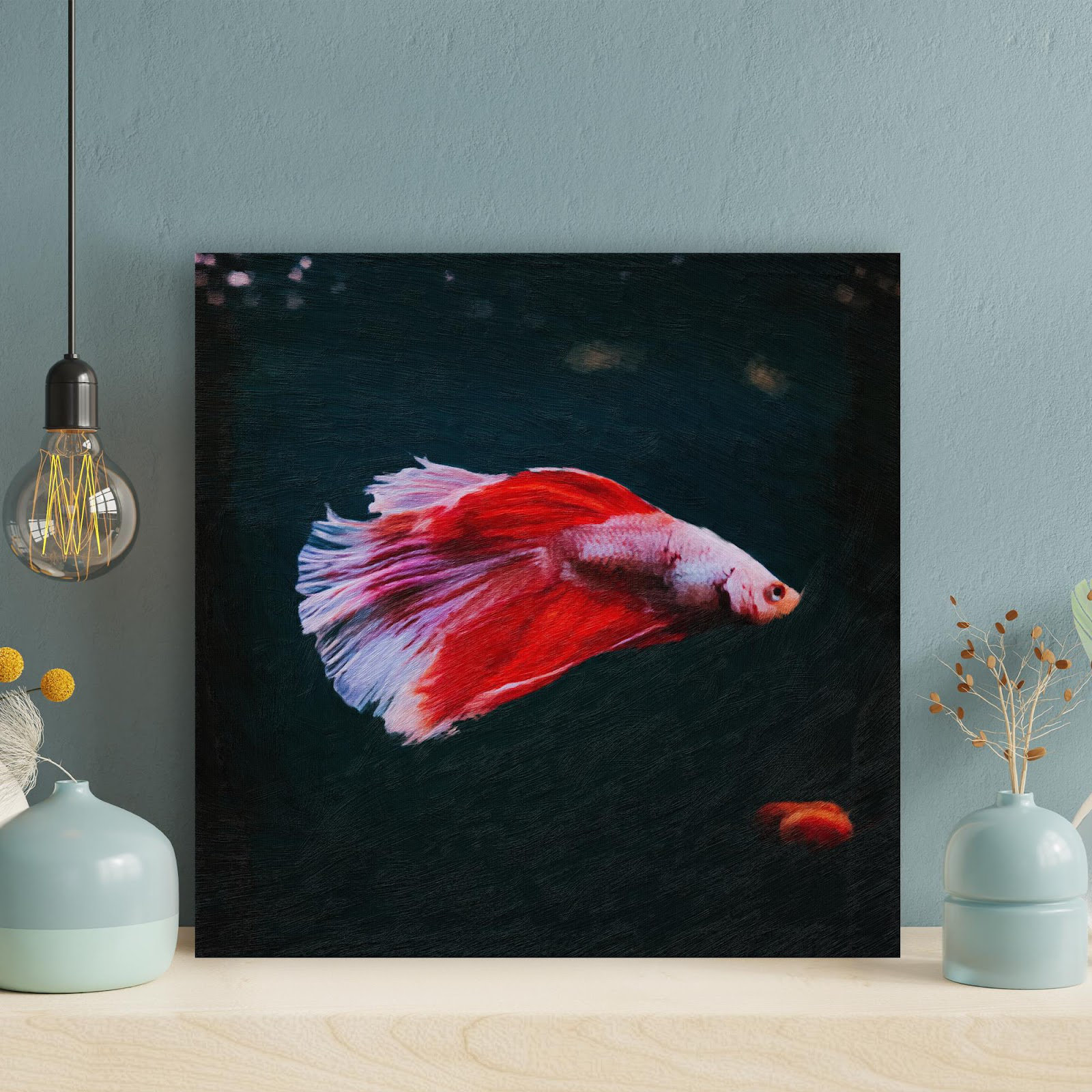 Rosecliff Heights Red Fish Wallpaper - Wrapped Canvas Painting ...