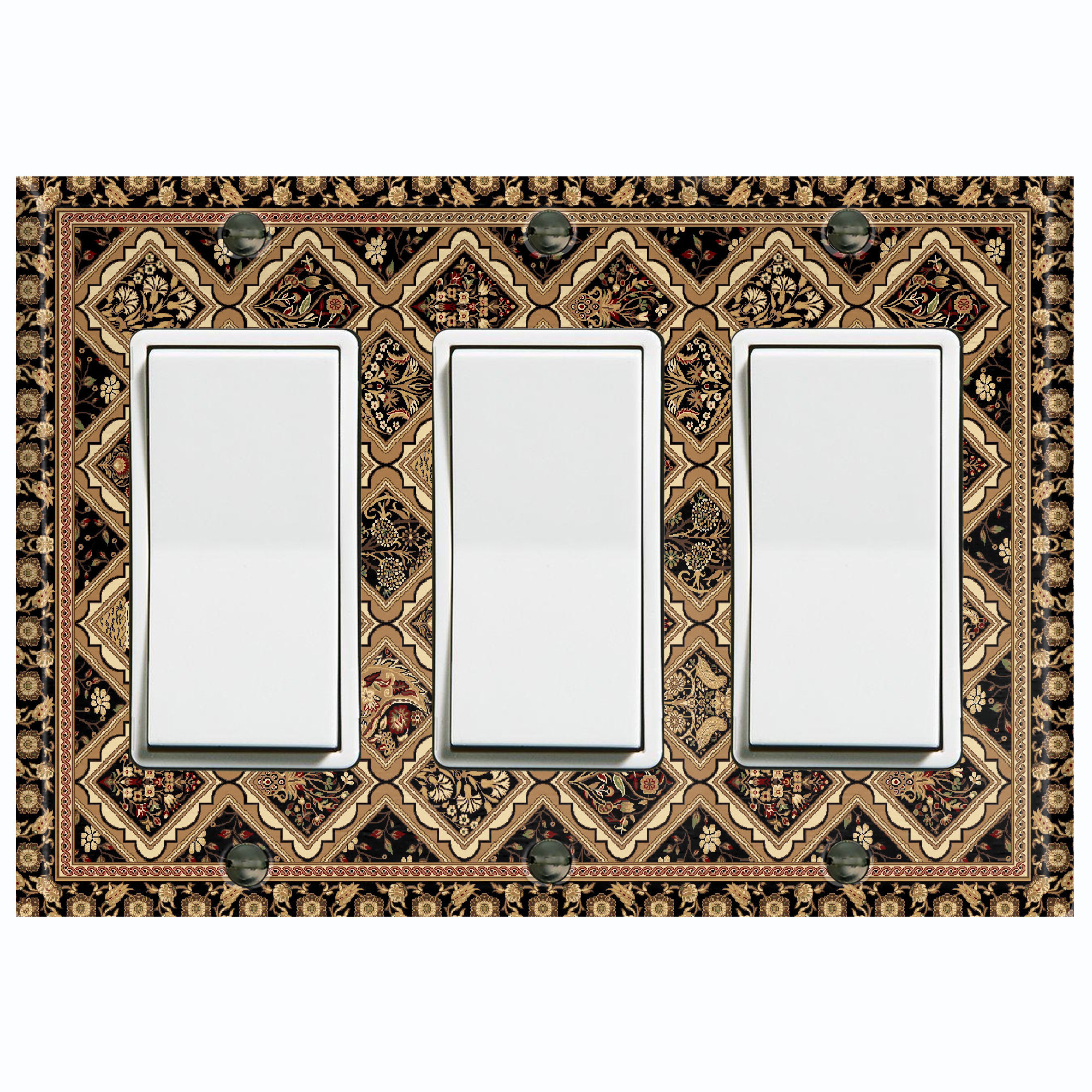 WorldAcc Metal Light Switch Plate Outlet Cover (Rustic Carpet Rug Brown ...