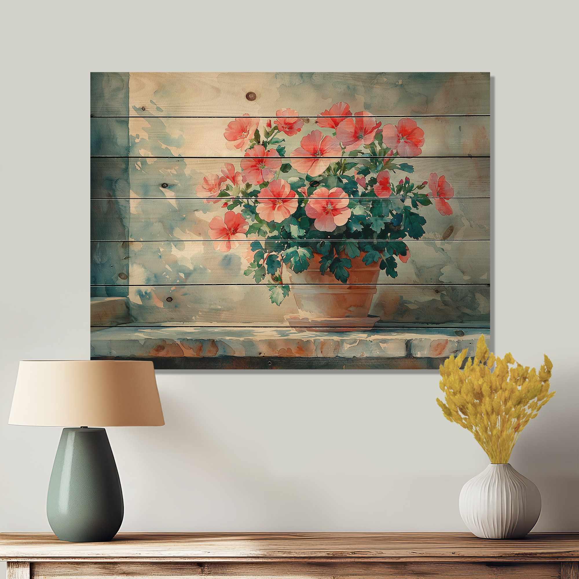 Ophelia & Co. Geranium Still Life In Sunlit Colors Realism - Geraniums ...