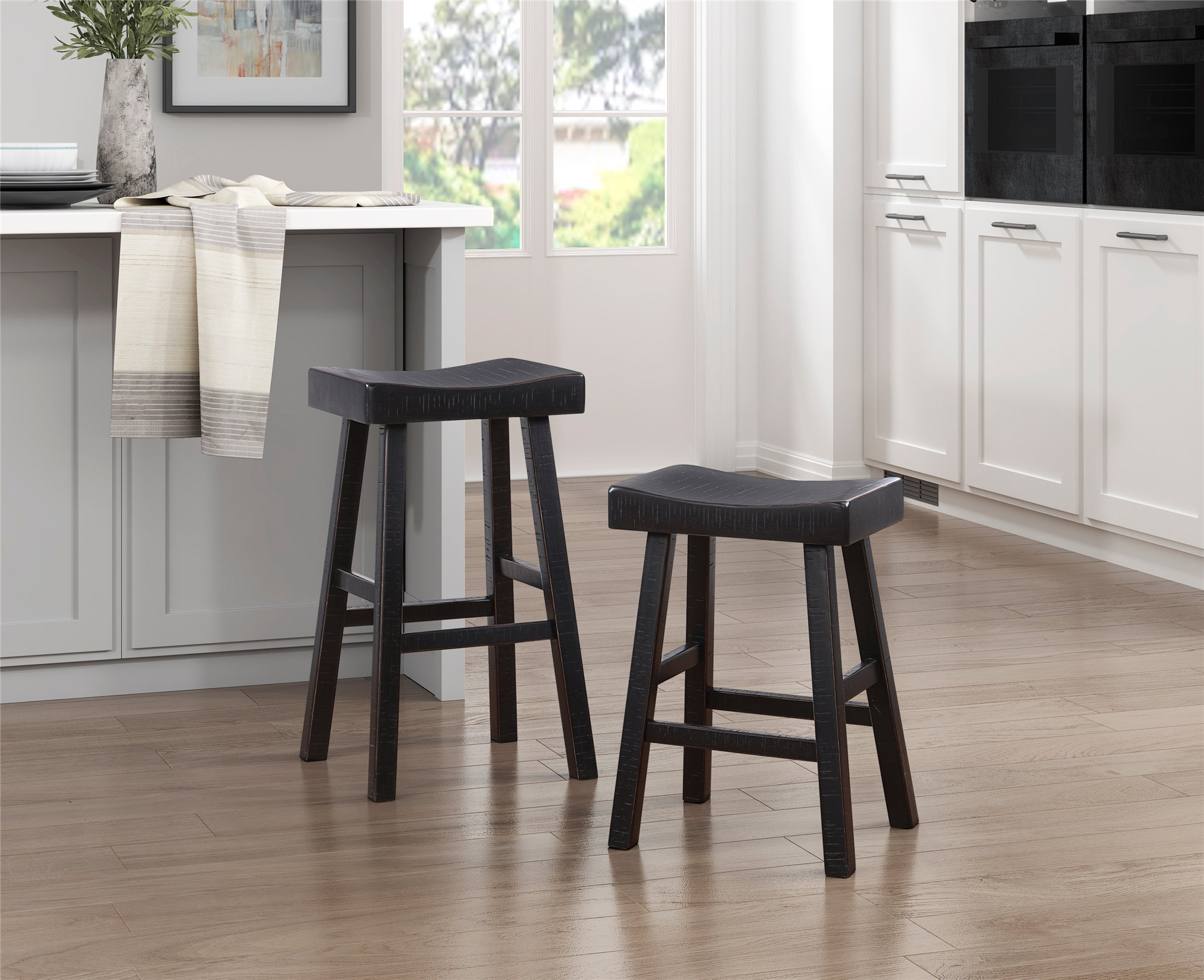 Red Barrel Studio® Transitional Design Two Pieces Bar Stools With ...