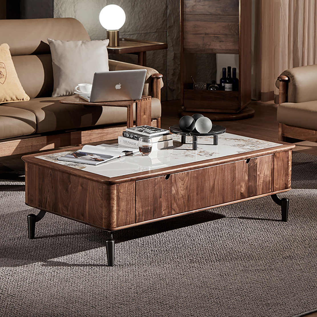 Wu's StylishVault Black walnut rock table | Wayfair