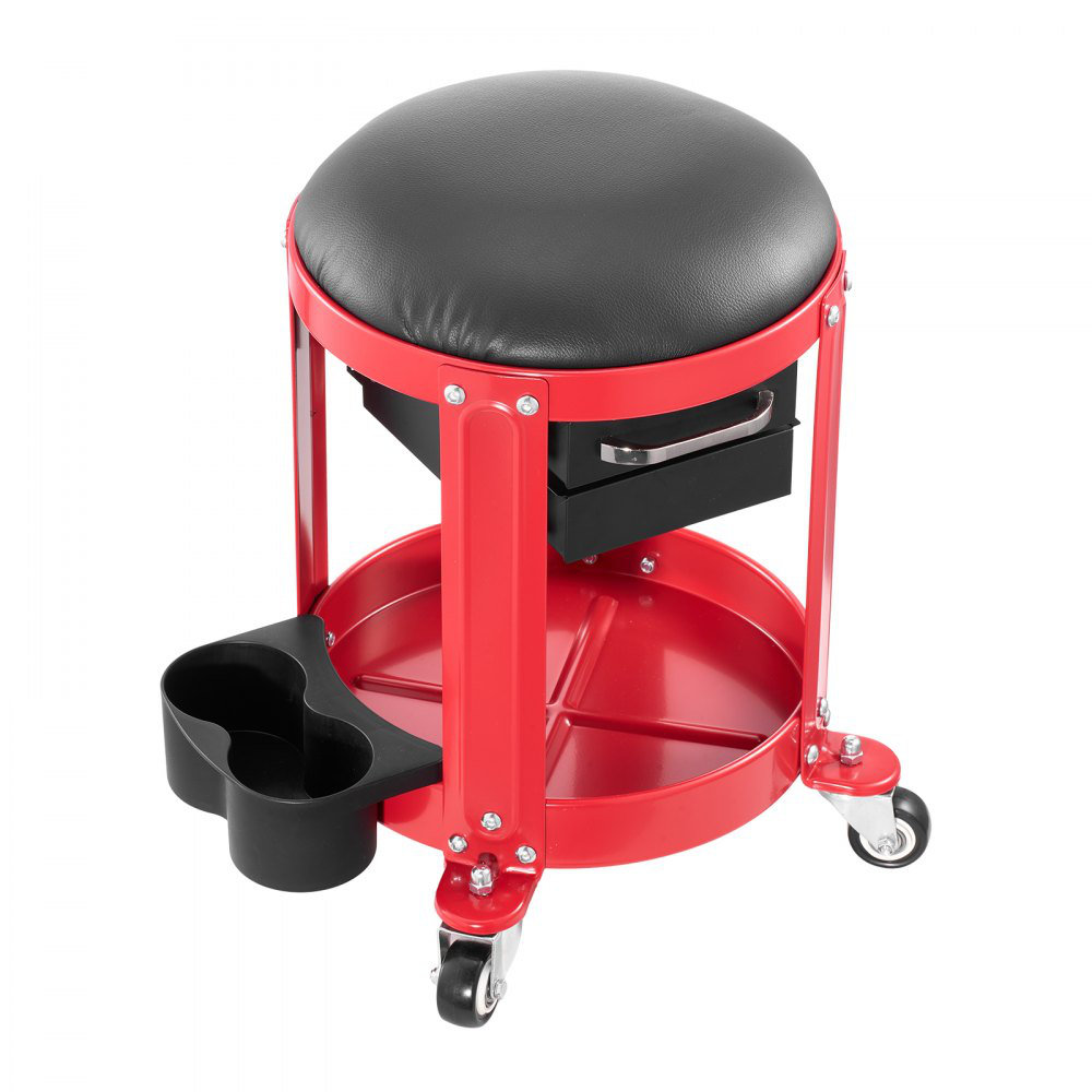 17 Stories Rolling Mechanic Stool Garage Seat 300 lbs Load with Wheels ...