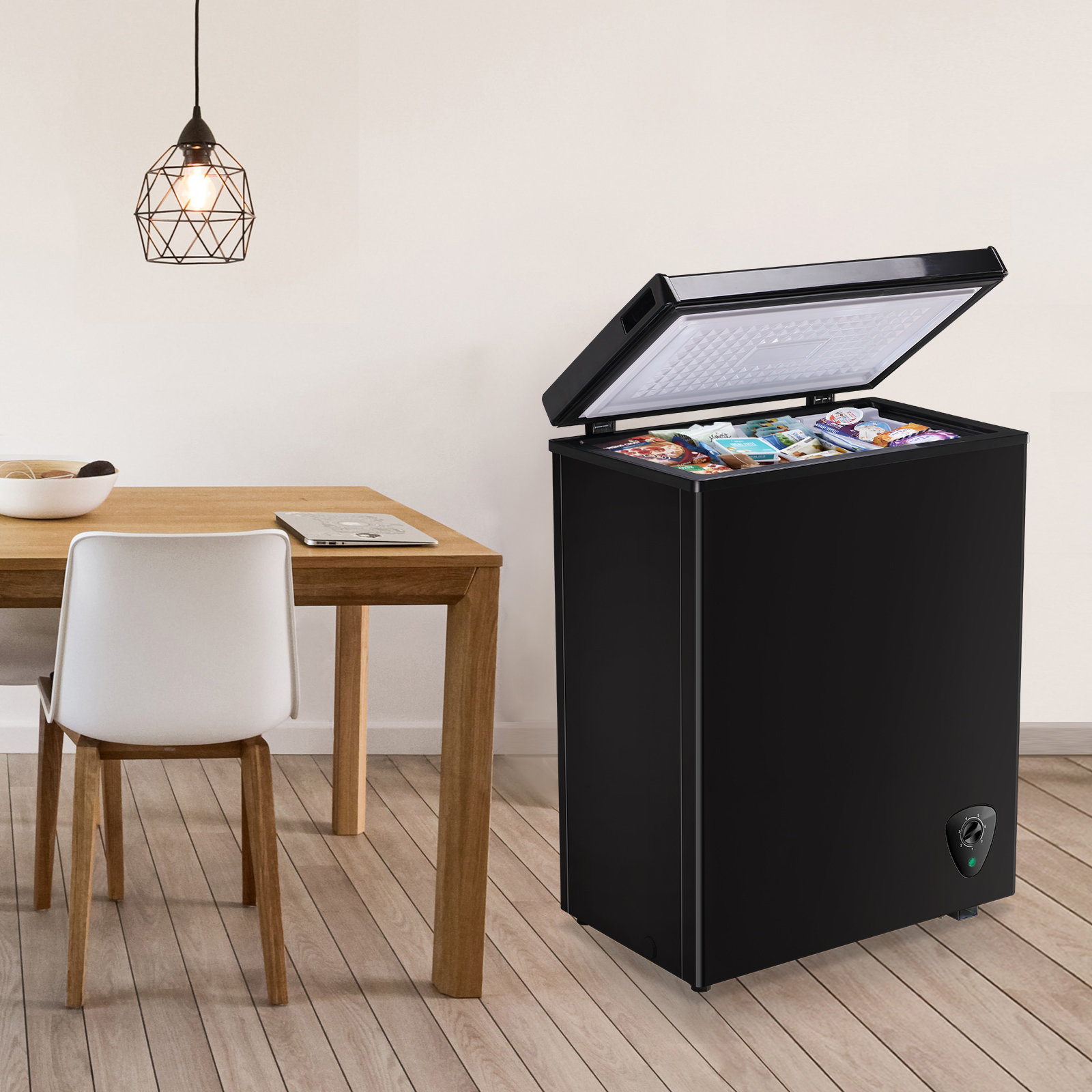 DEMULLER 3.2 Cu.Ft Small Chest Freezer with 2 Removable Baskets Free ...