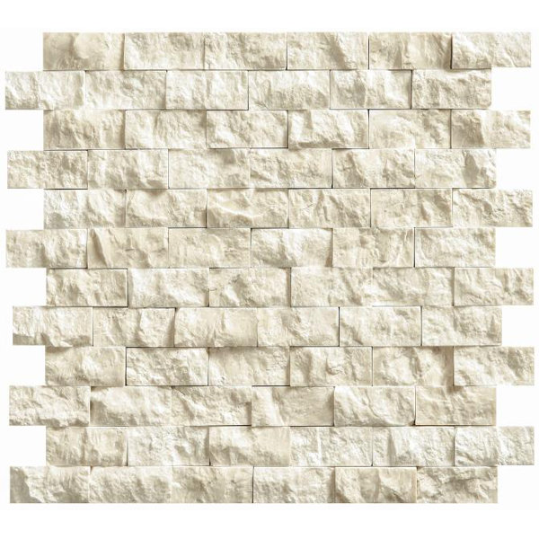 Nesttile Noble White Cream Split Face Brick Mosaic Tile - Wayfair Canada