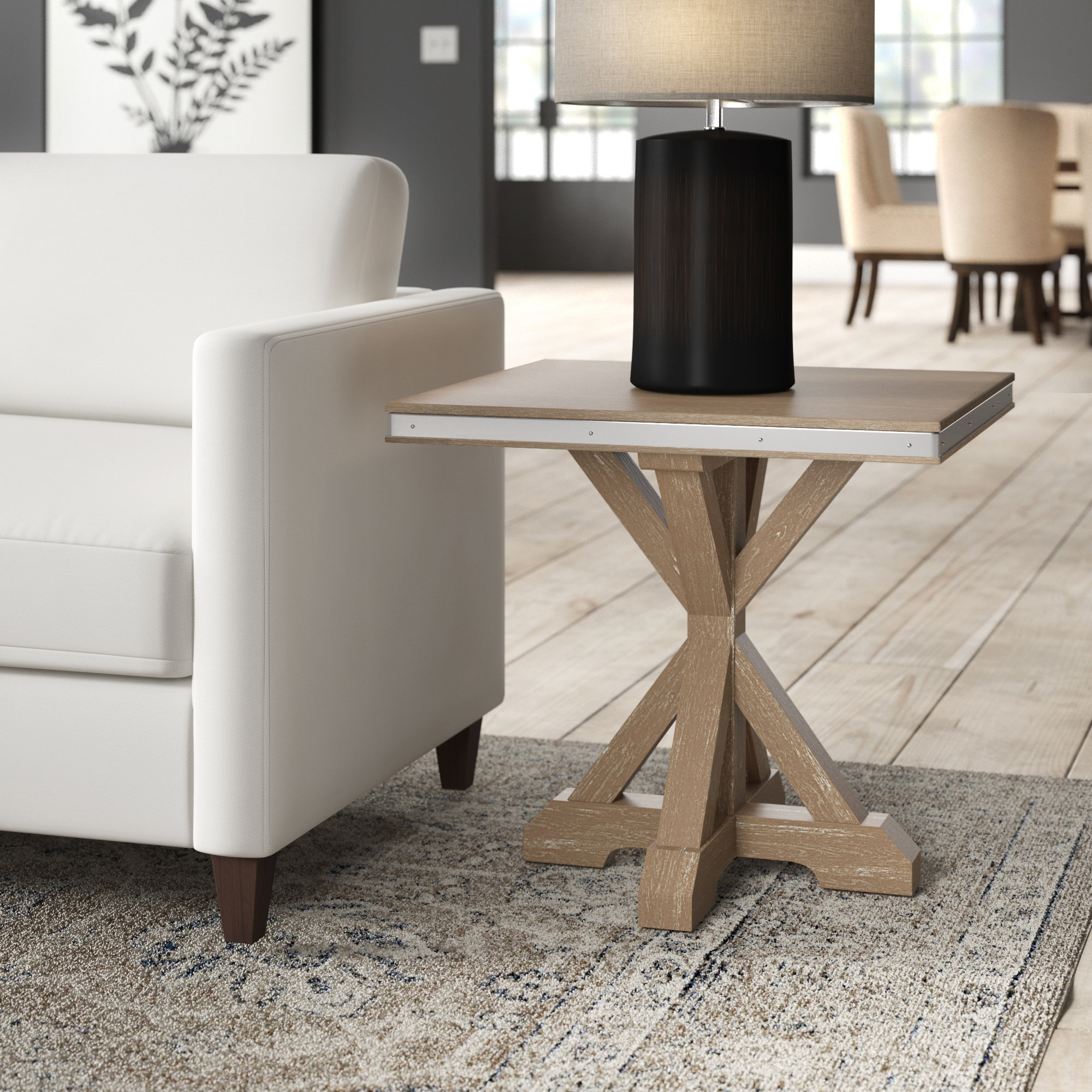 Gracie Oaks Delaila Cross Legs End Table & Reviews | Wayfair