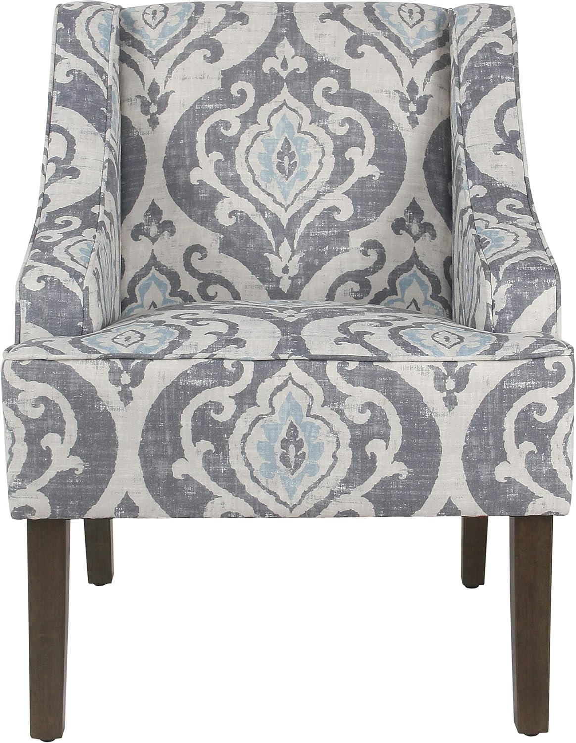 Rosecliff Heights Velvet Swoop Arm Accent Chair, Blue | Wayfair